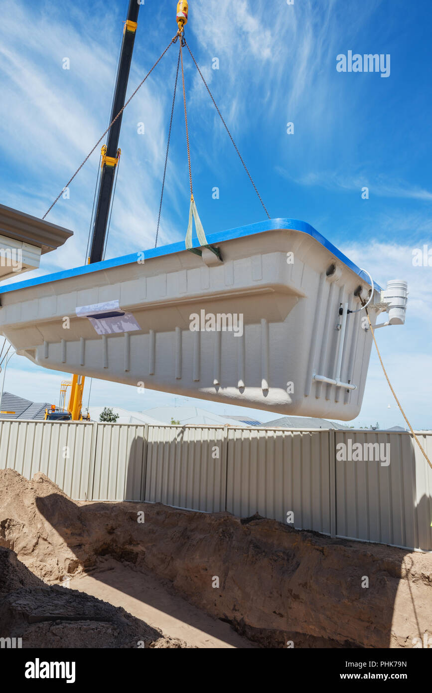 Swimming pool under construction Stock Photo - Alamy