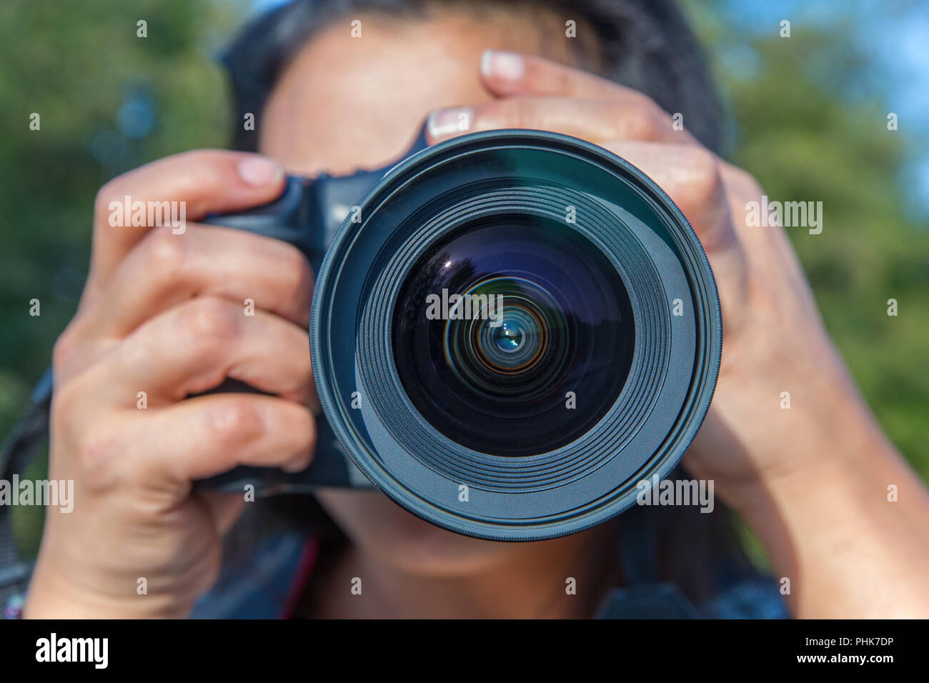 Female photographer camera viewfinder hi-res stock photography and ...