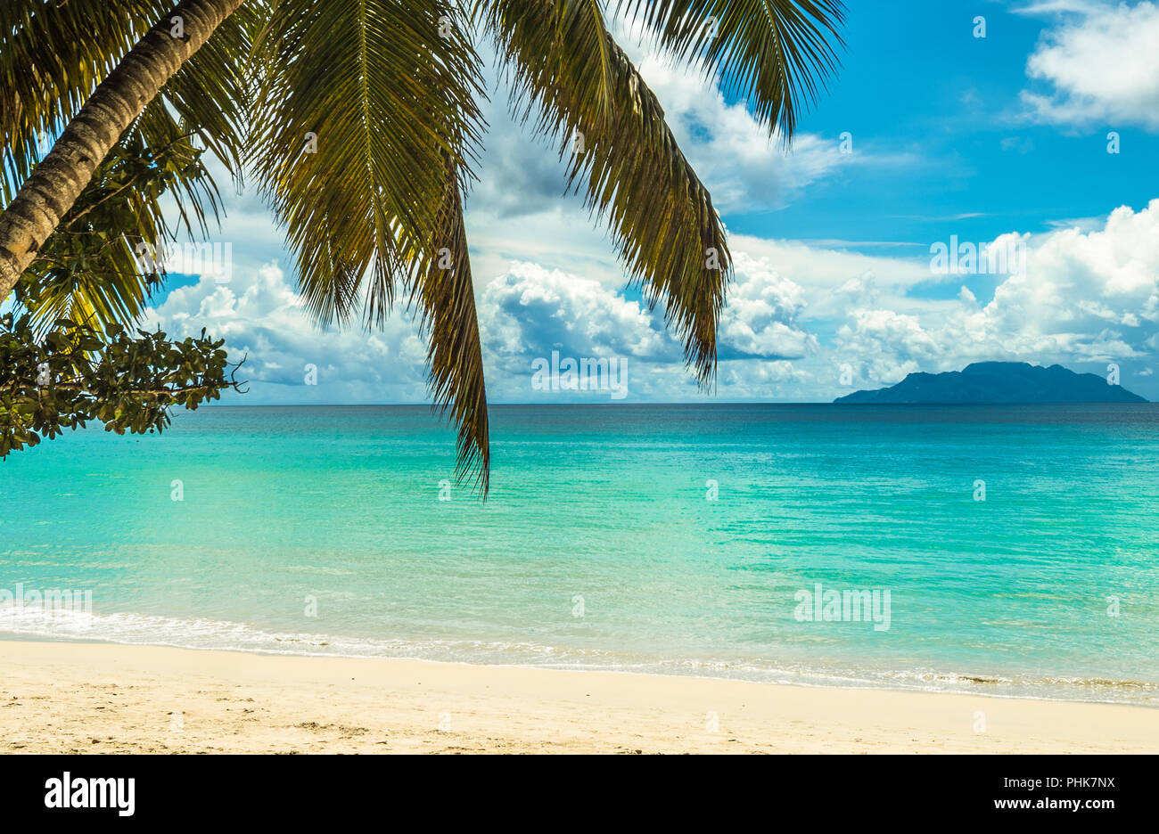 Tropical island beach. Perfect vacation background Stock Photo - Alamy