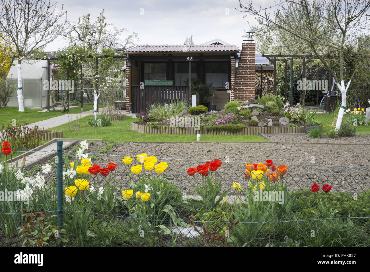 Garden plot at springtime Stock Photo - Alamy