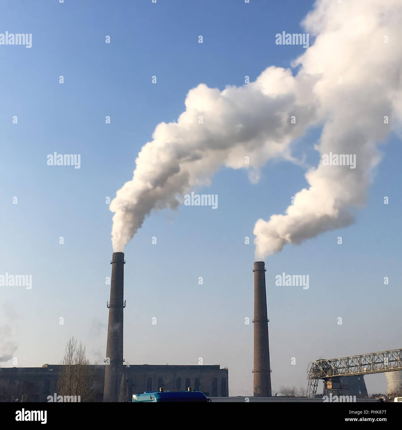 Smoke, pollution from factory pipes Stock Photo - Alamy