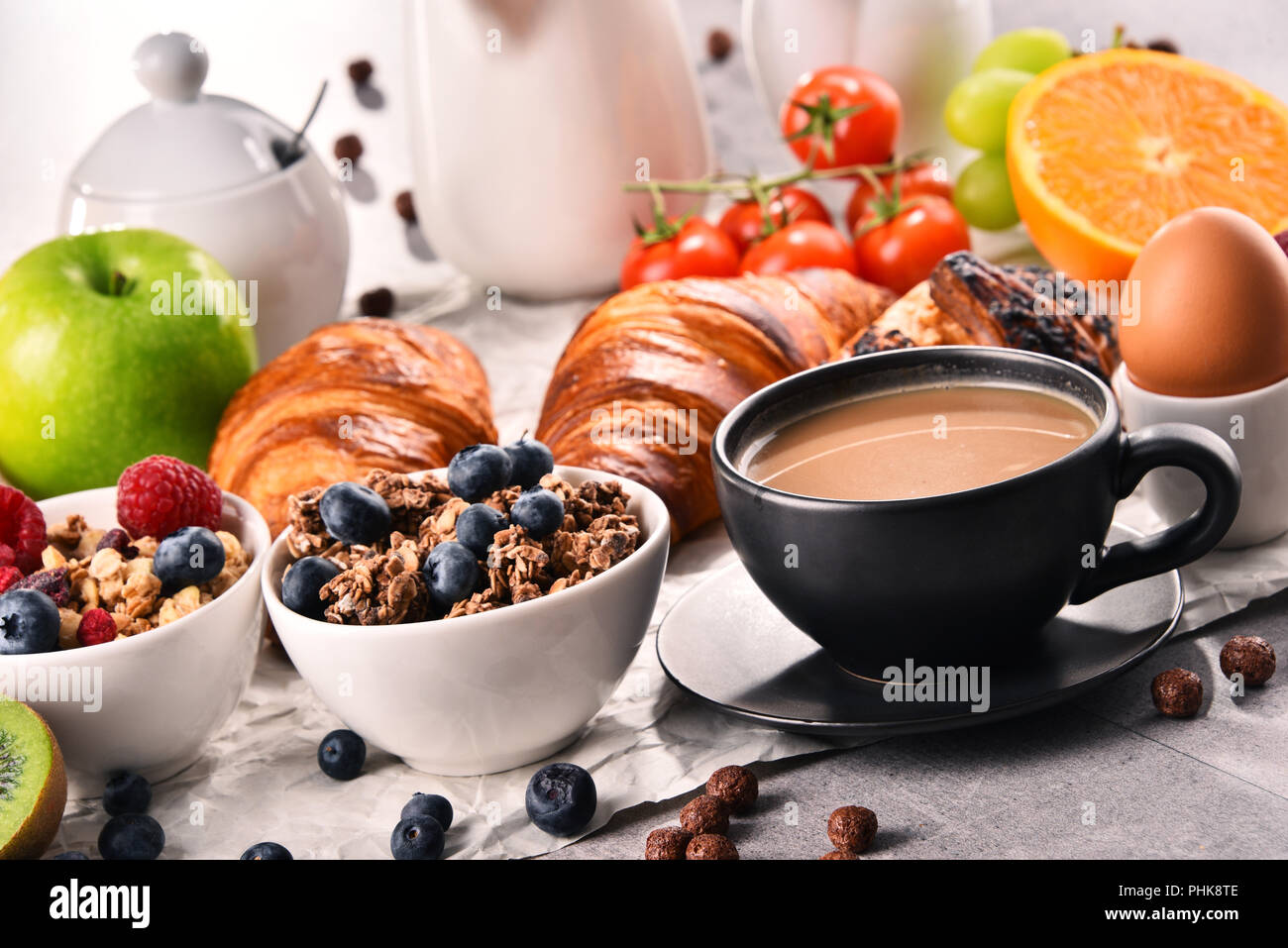 Breakfast served with coffee Stock Photo - Alamy