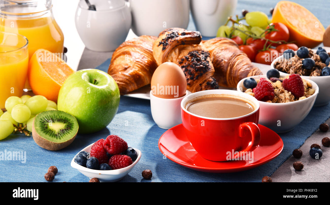 Breakfast served with coffee Stock Photo - Alamy
