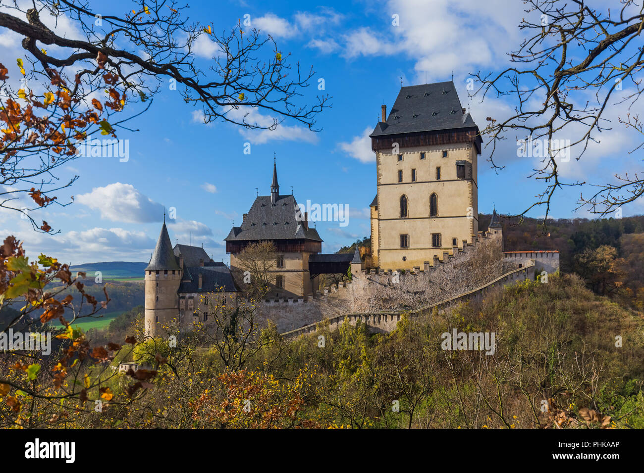 Town and karlstein castle hi-res stock photography and images - Alamy
