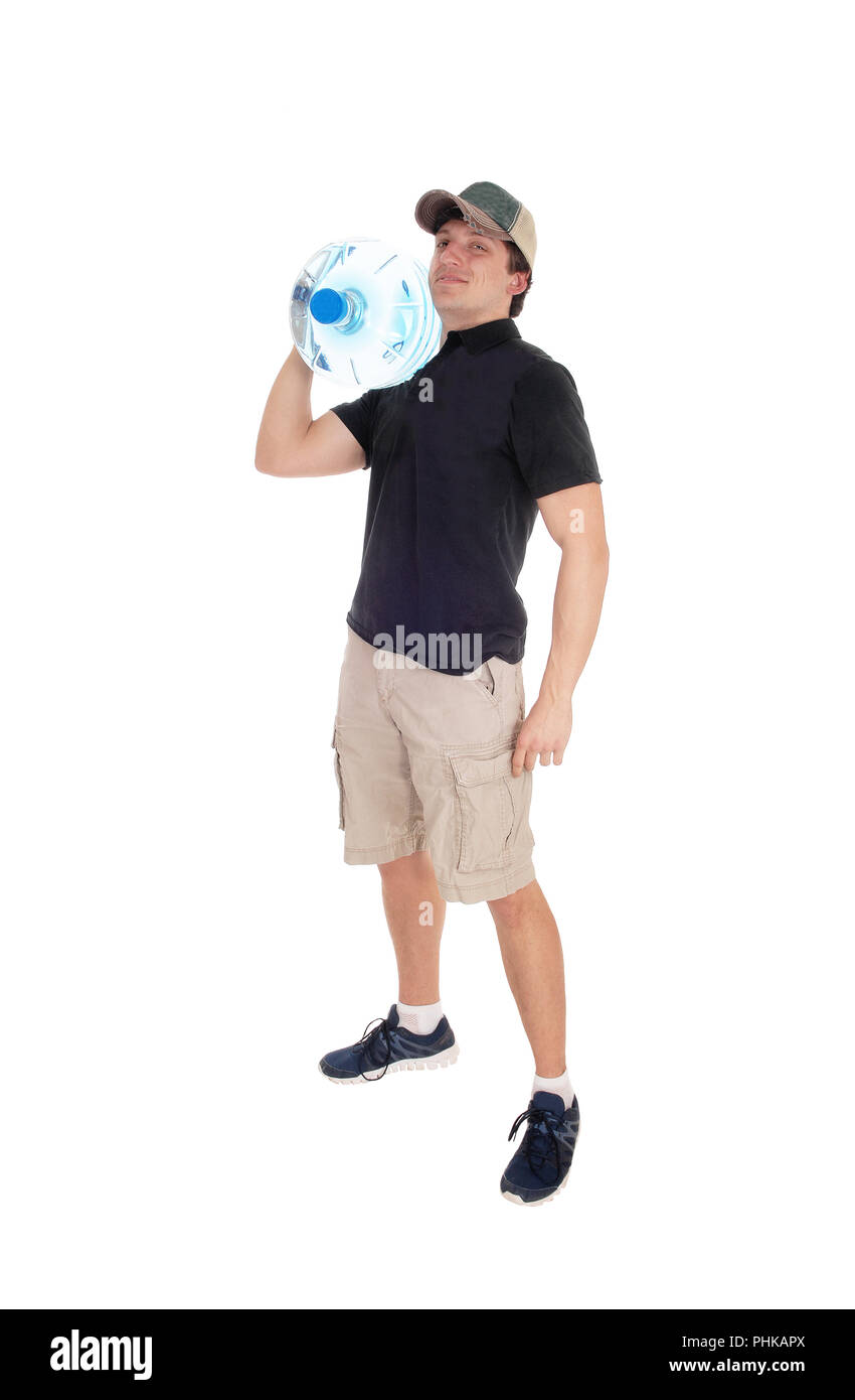 Guy holding big bottle water hi-res stock photography and images - Alamy