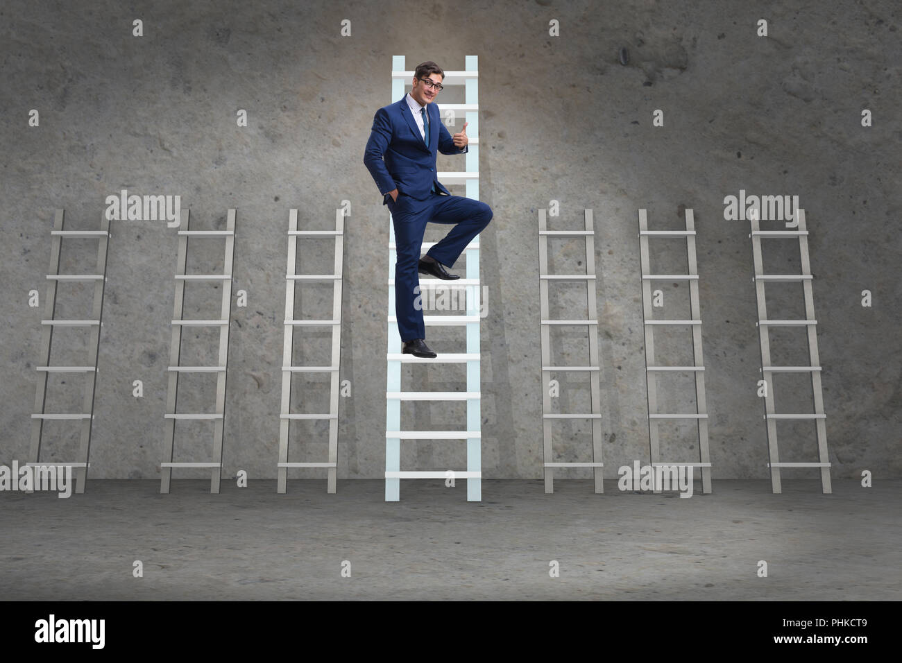 Career progression concept with various ladders Stock Photo - Alamy