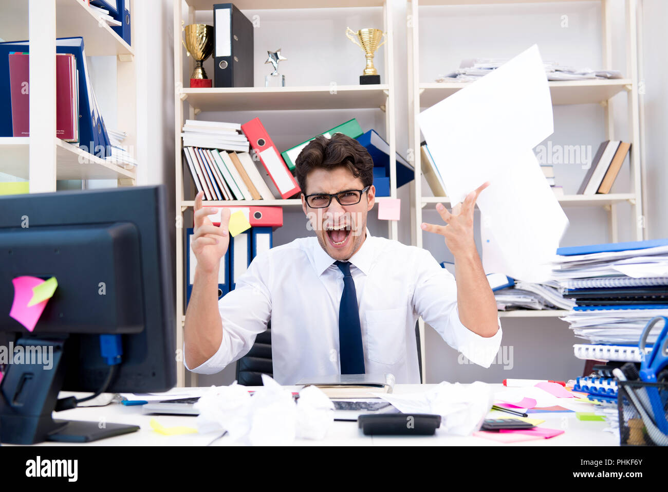 Angry and scary businessman in the office Stock Photo - Alamy