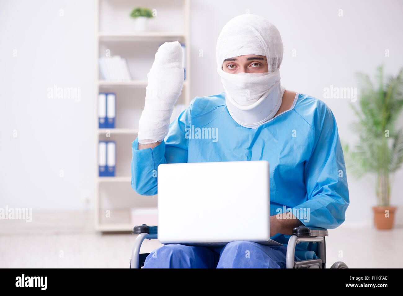 Man suffering from multiple broken bones and fractures Stock Photo - Alamy