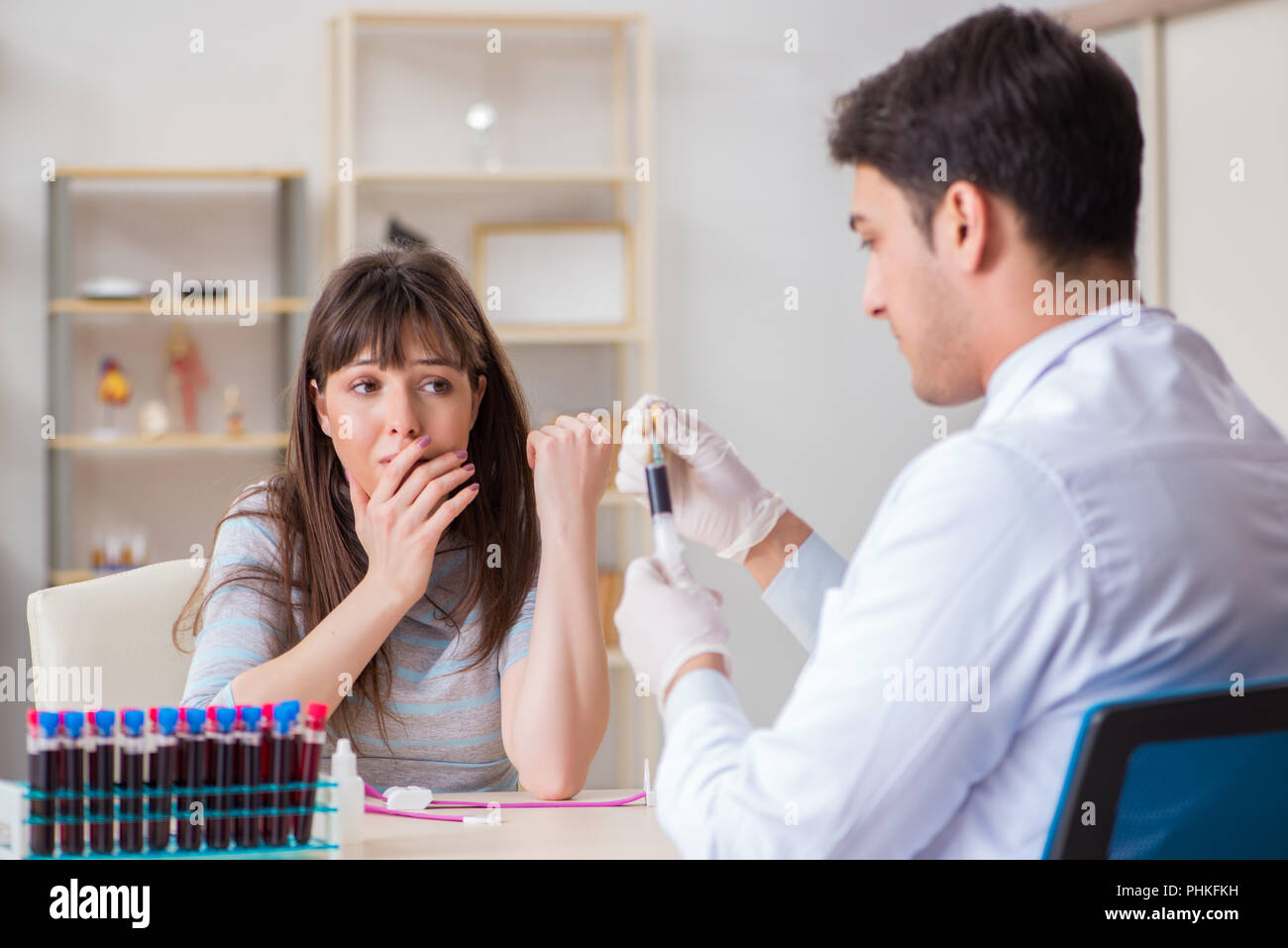 Patient during blood test sampling procedure taken for analysis Stock ...