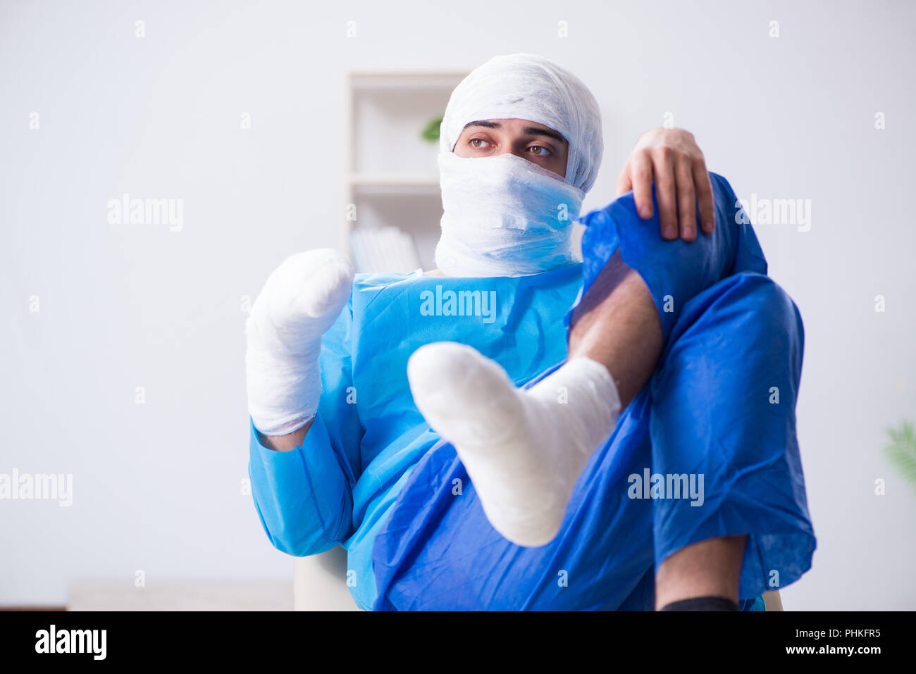Man suffering from multiple broken bones and fractures Stock Photo - Alamy