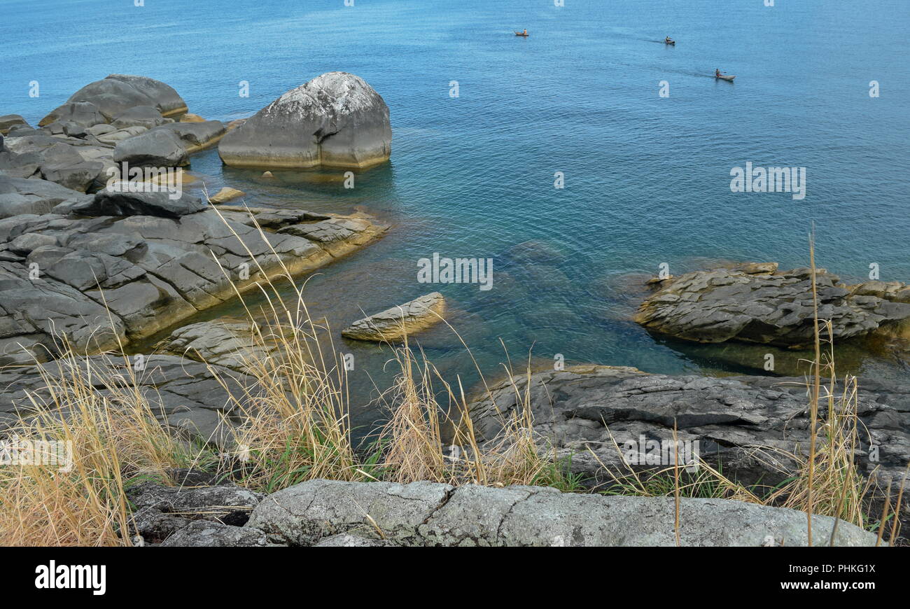 Rock formations at Kande Beach, Malawi Stock Photo - Alamy