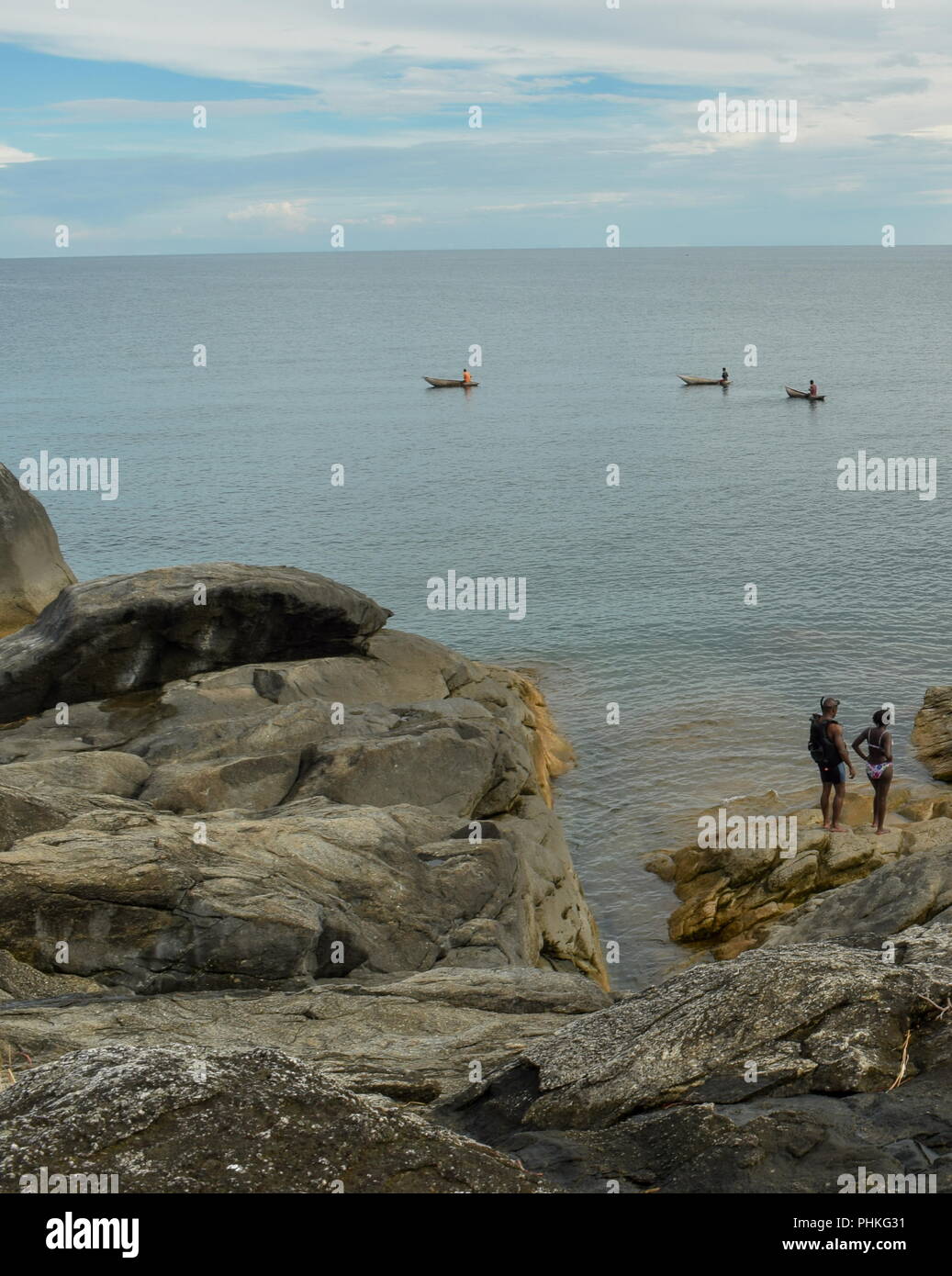Rock formations at Kande Beach, Malawi Stock Photo - Alamy