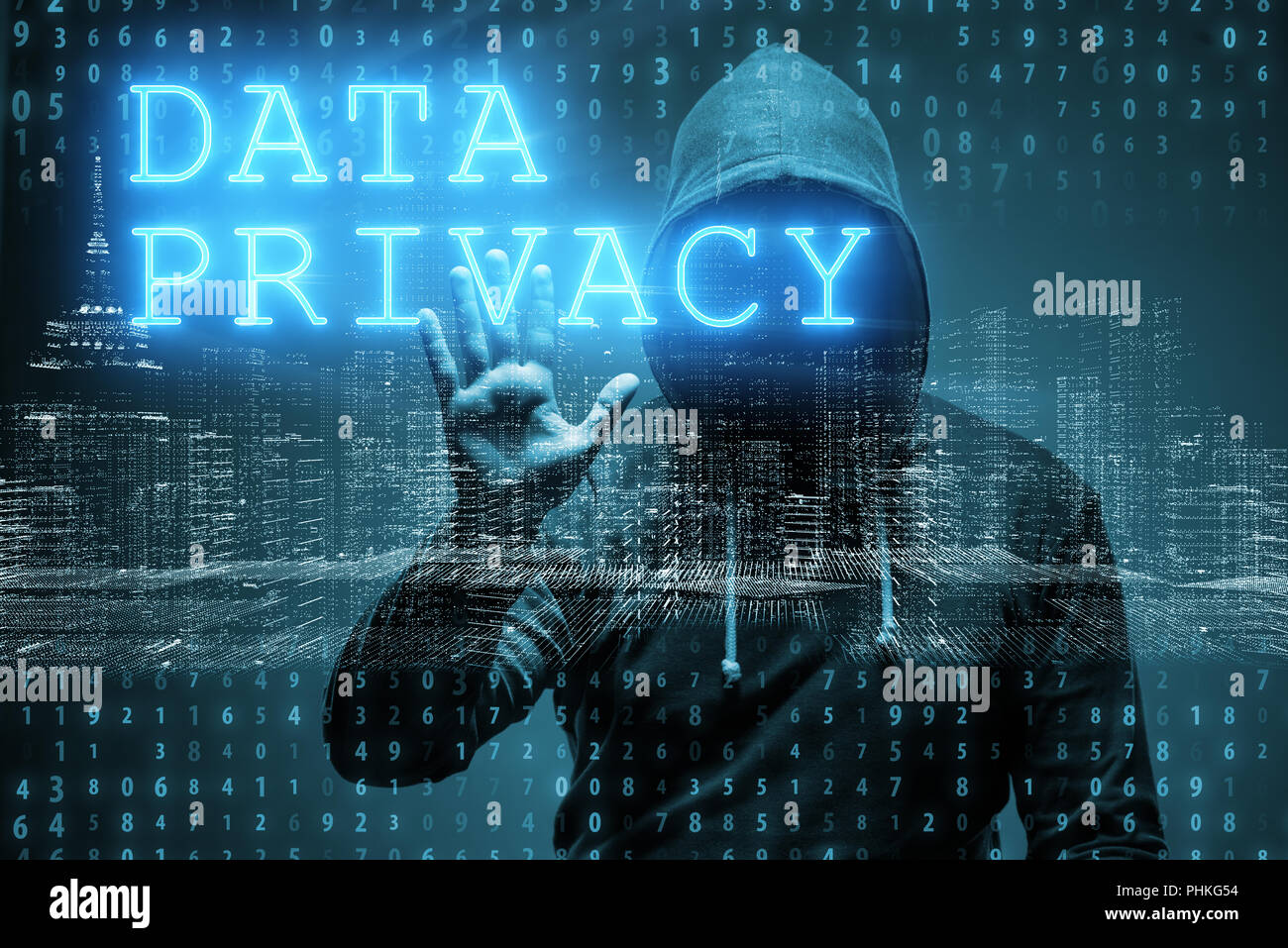 Data privacy concept with hacker stealing personal information Stock ...