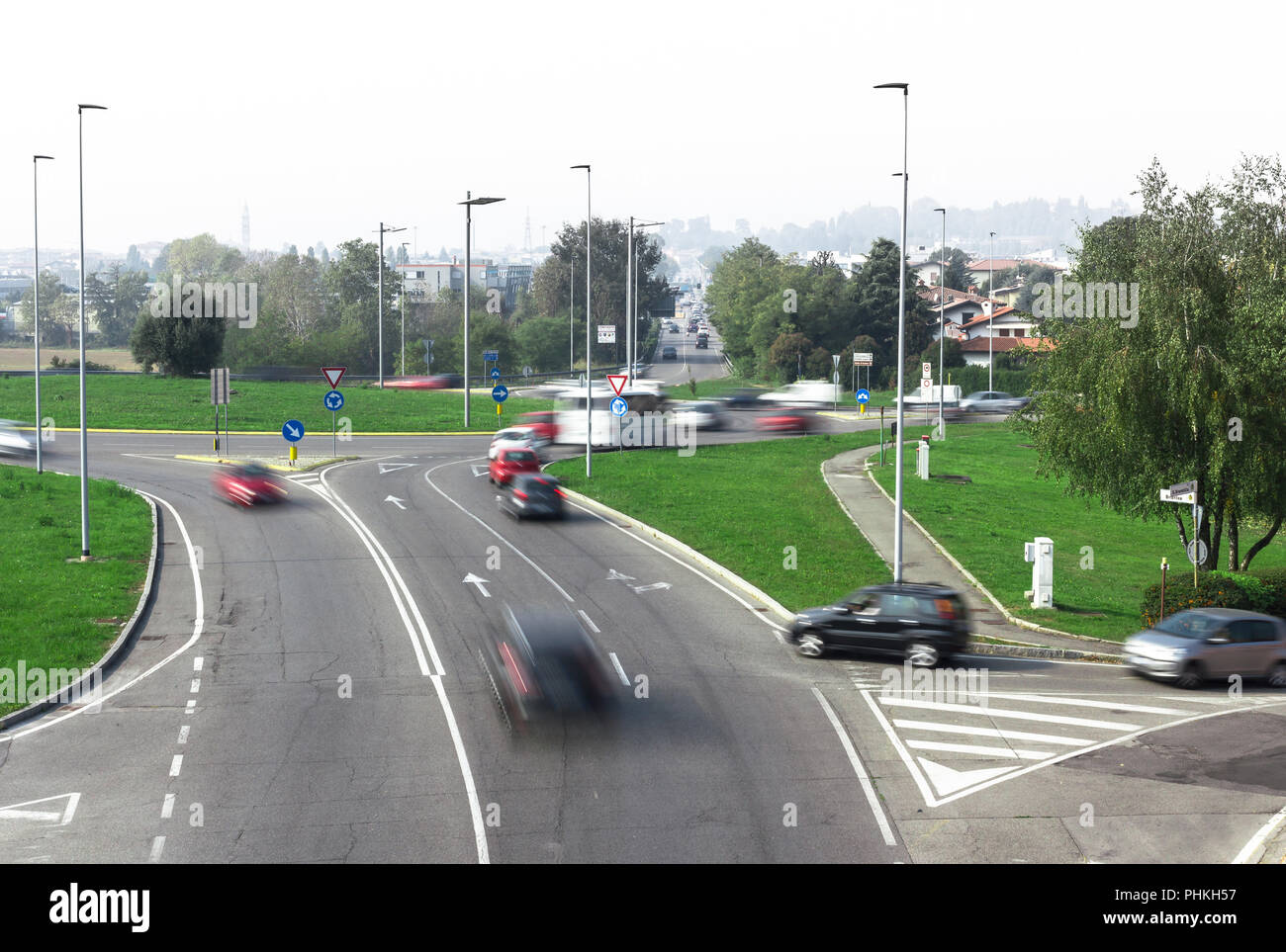 Roundabout traffic circle junction view hi-res stock photography and ...