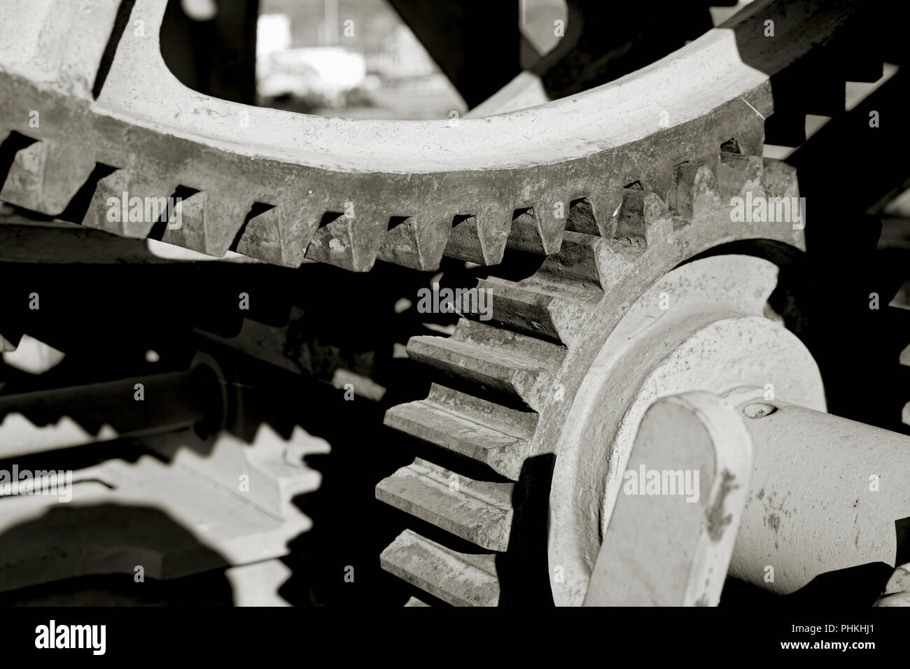 Gears of an old machine Stock Photo - Alamy