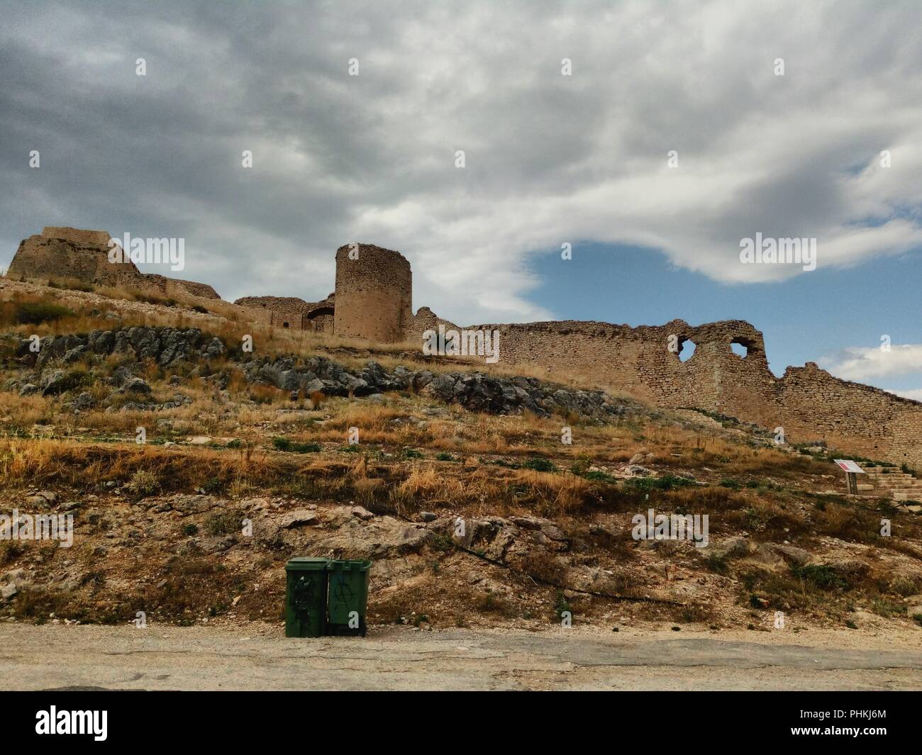 Greece, Argos, Peloponnese. The imposing castle of Larisa high on a ...
