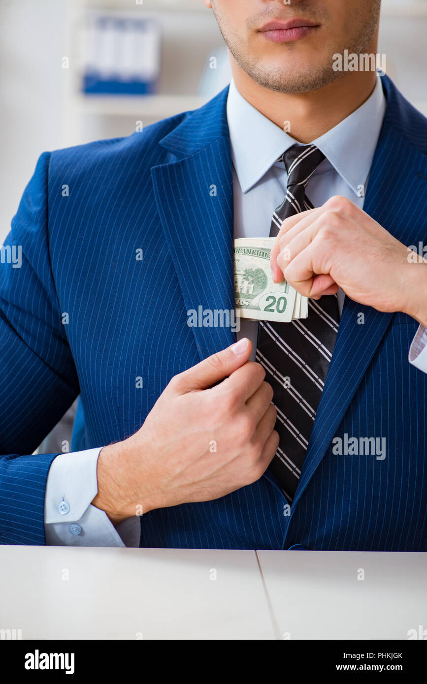 Businessman receiving his salary and bonus Stock Photo - Alamy
