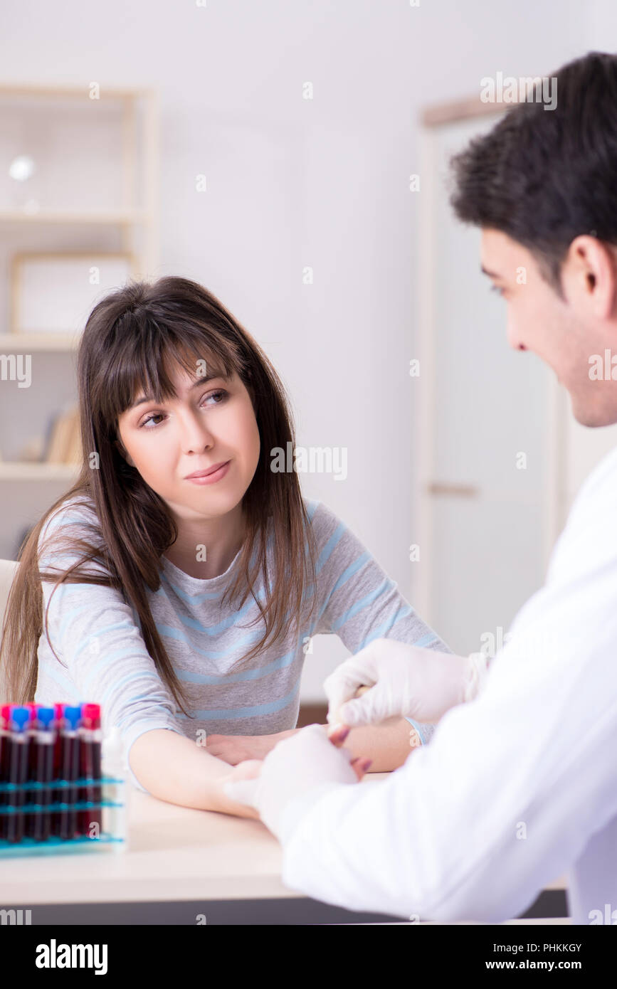 Patient during blood test sampling procedure taken for analysis Stock ...