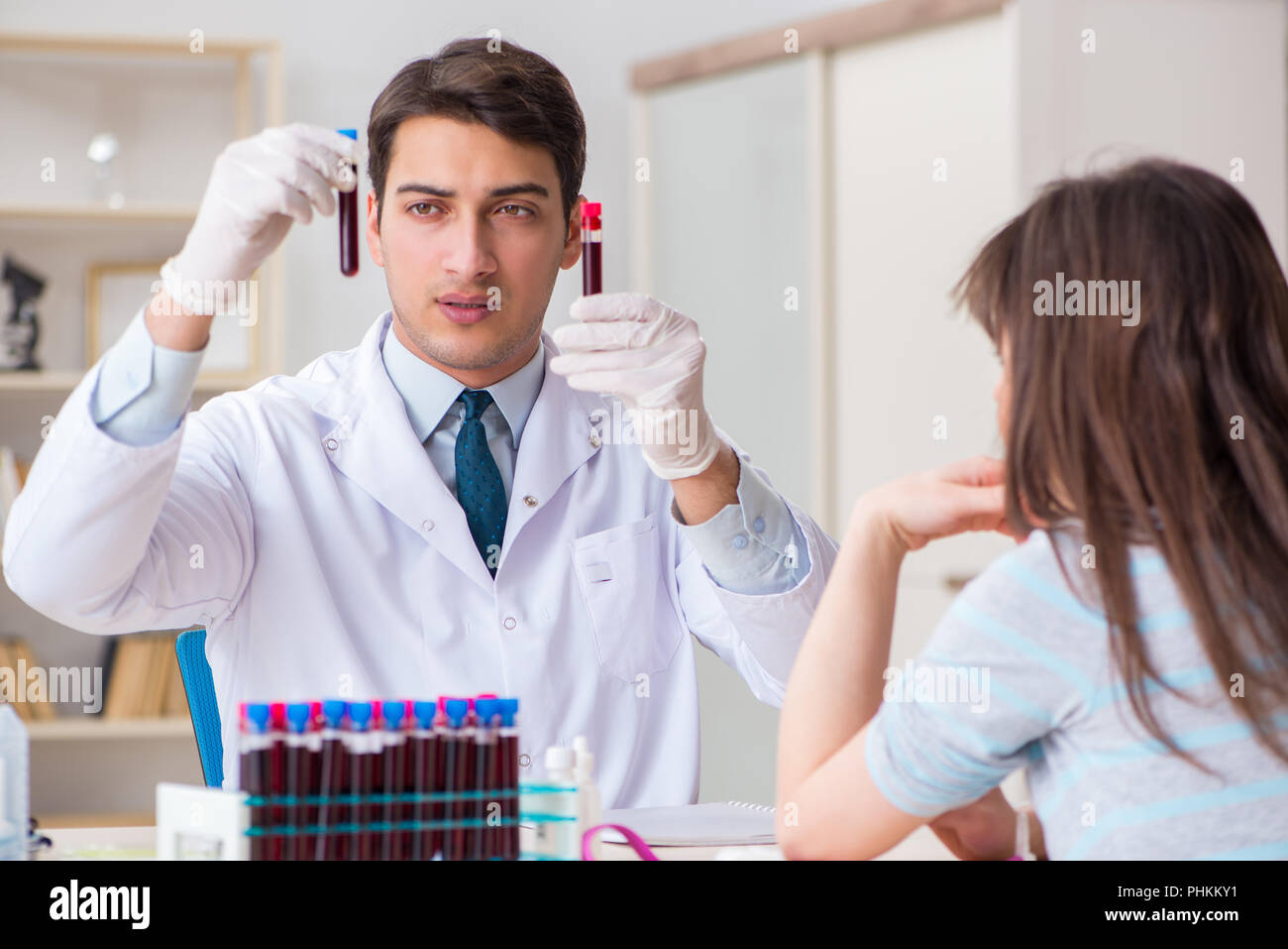 Patient during blood test sampling procedure taken for analysis Stock ...