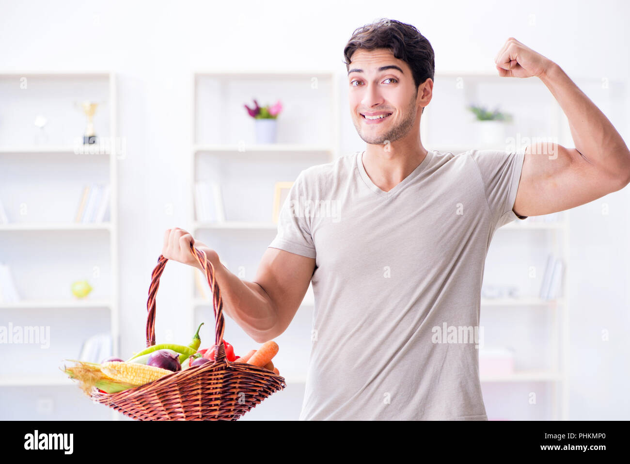 Young man in healthy eating and dieting concept Stock Photo - Alamy