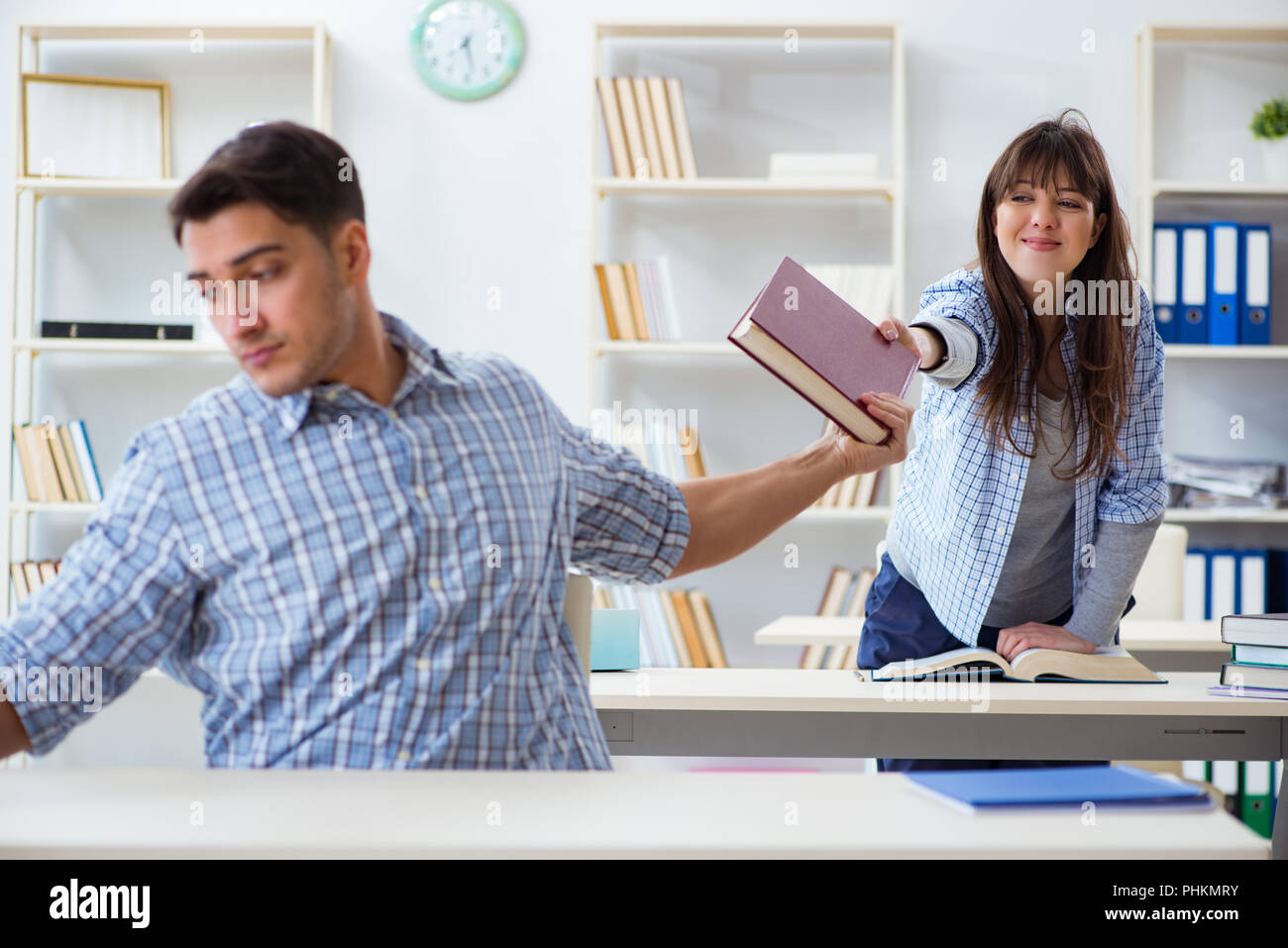 Students sitting and studying in classroom college Stock Photo - Alamy