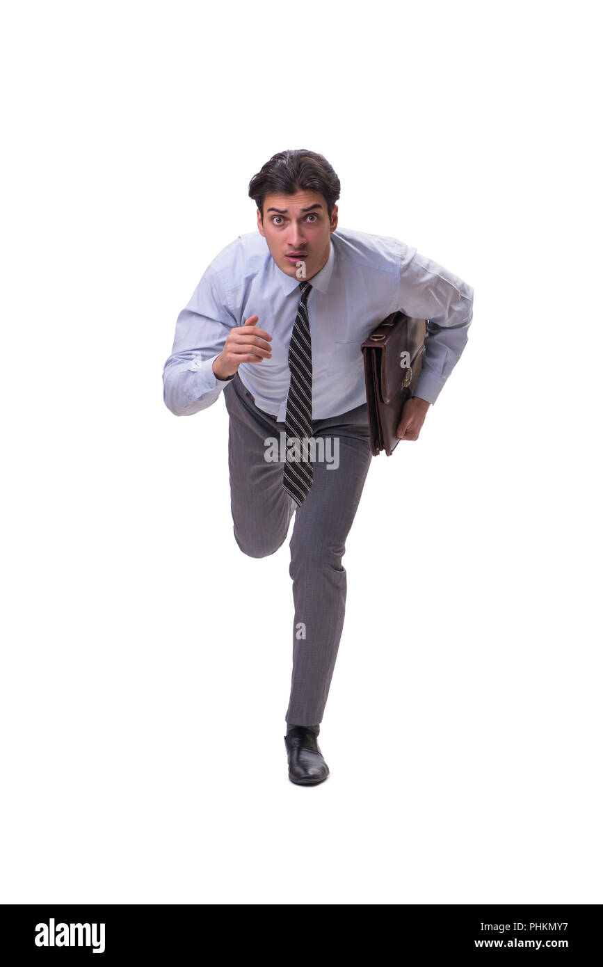 Business man running scared Cut Out Stock Images & Pictures - Alamy