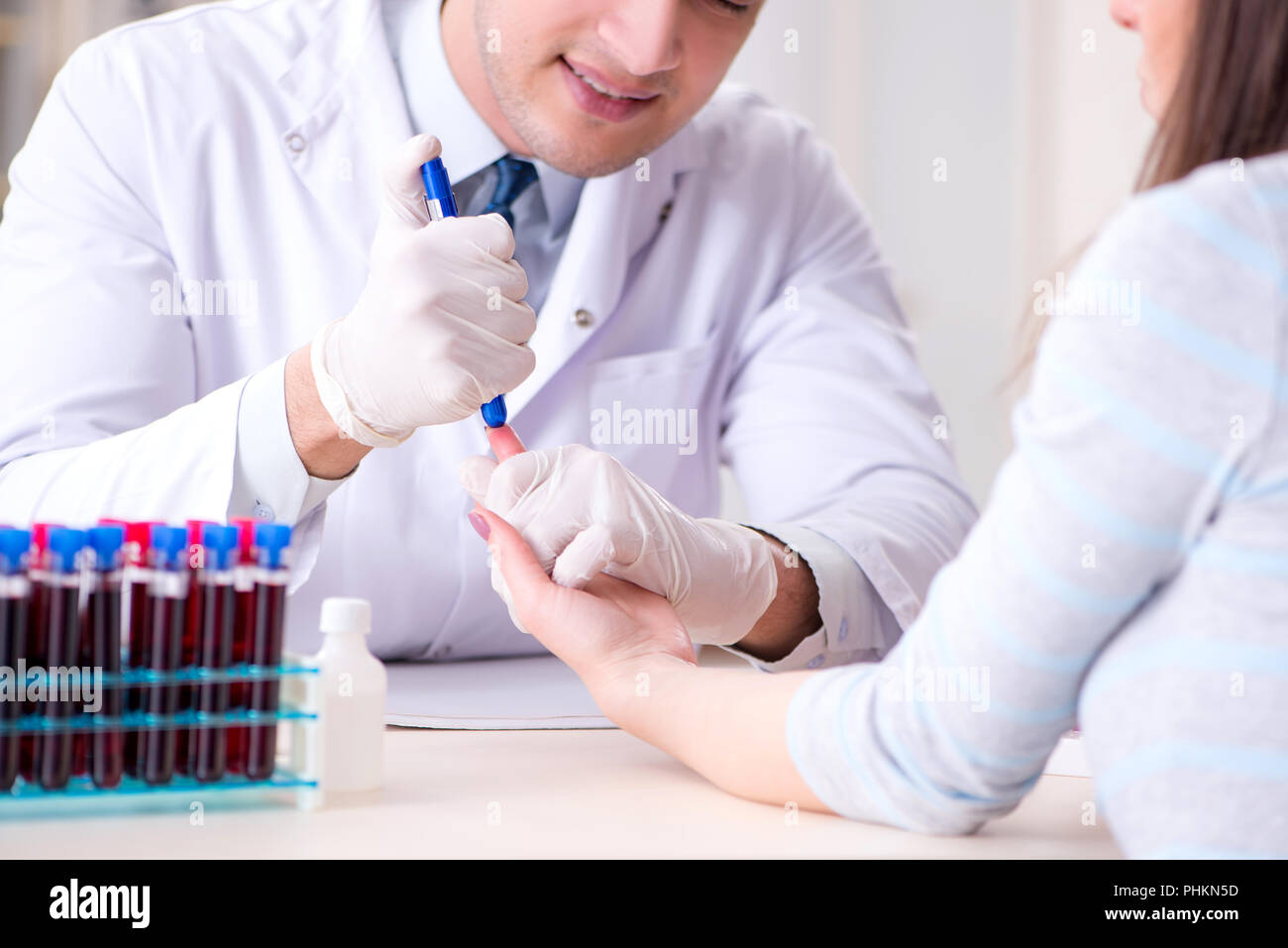 Patient during blood test sampling procedure taken for analysis Stock ...
