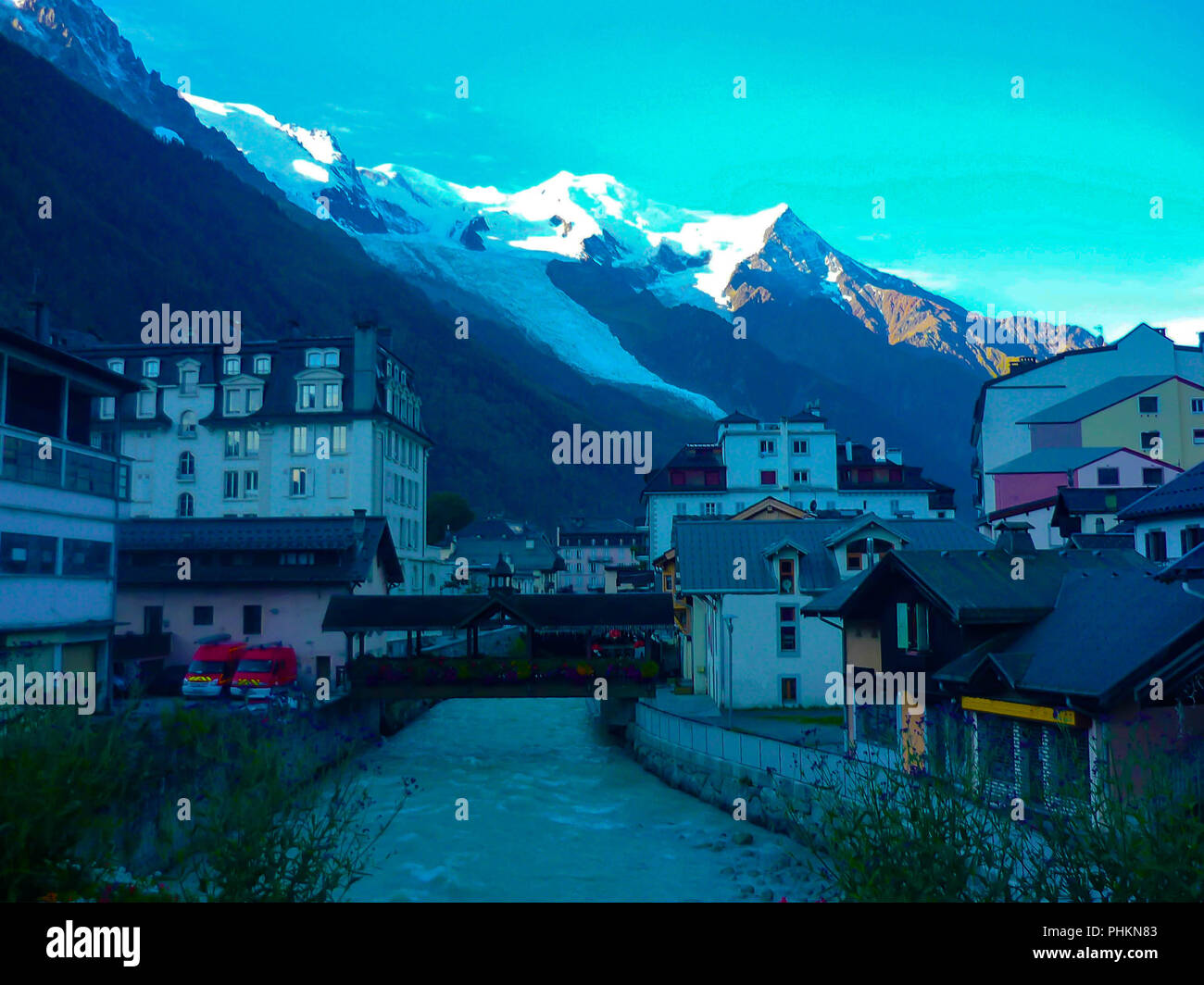 River Arve through Chamonix Stock Photo - Alamy