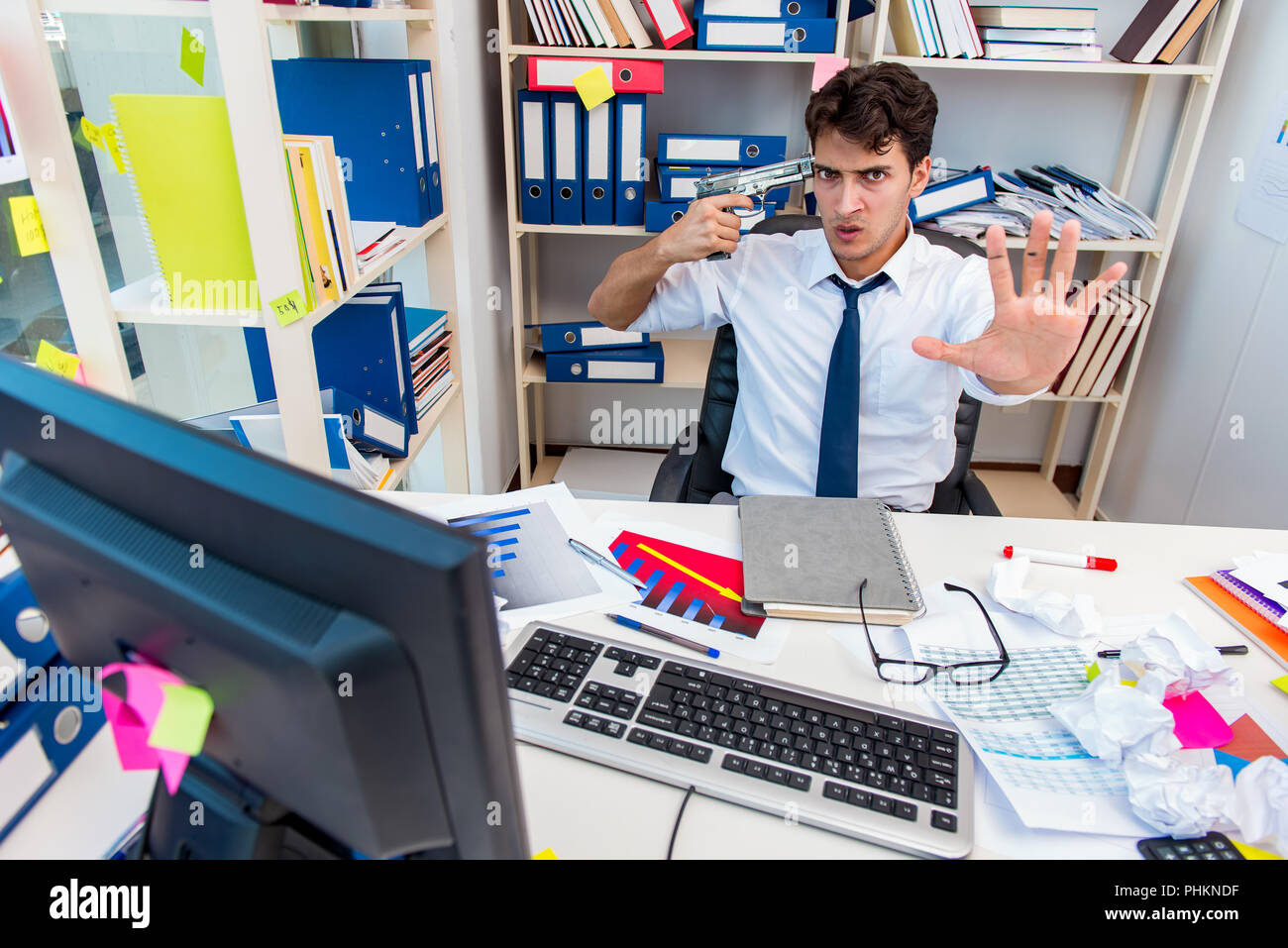 Busy frustrated businessman angry in the office Stock Photo - Alamy