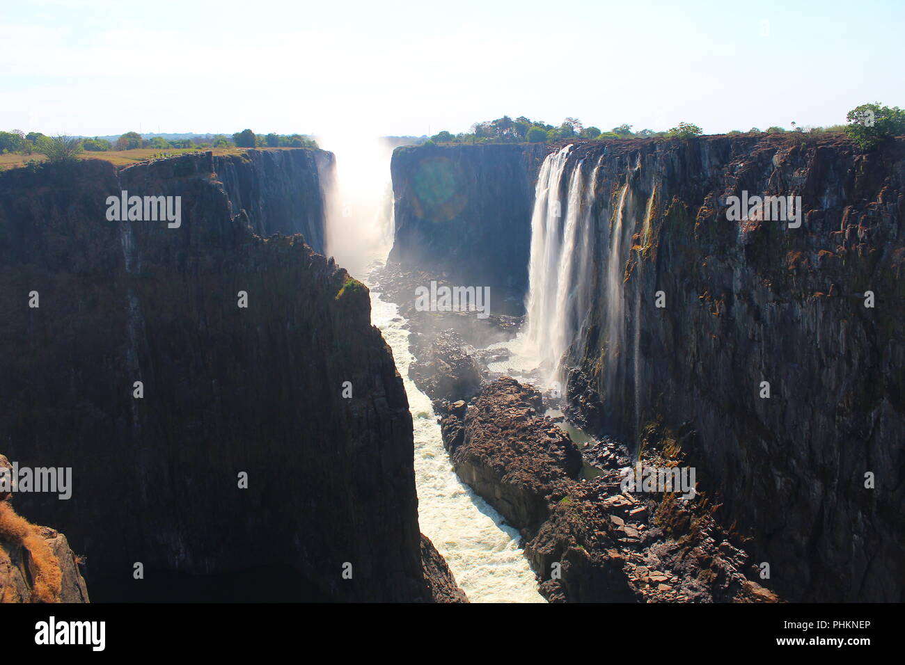 Victoria falls in "dry" season - Zimbabwe and Zambia Stock Photo - Alamy