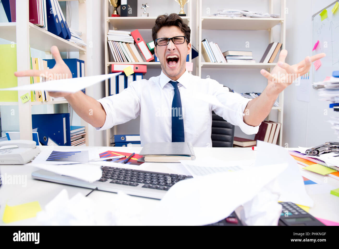 Angry and scary businessman in the office Stock Photo - Alamy