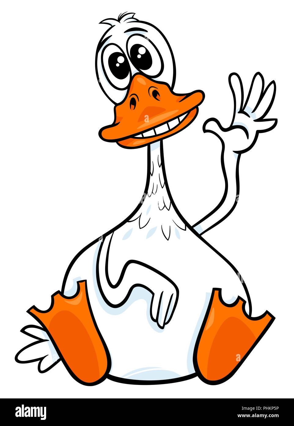 duck animal character cartoon illustration Stock Photo - Alamy