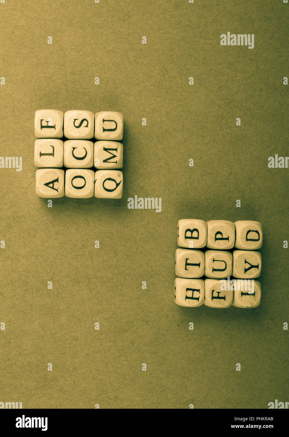 Letter cubes of Alphabet made of wood Stock Photo - Alamy