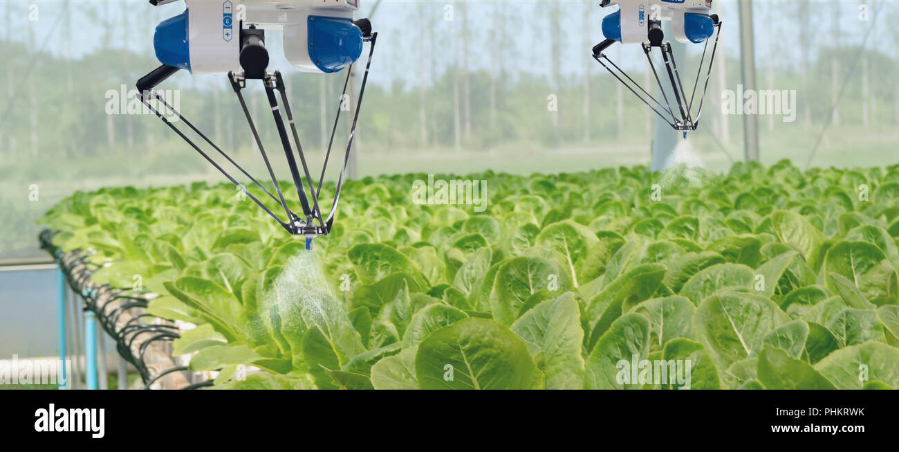 smart robotic in agriculture futuristic concept, robot farmers ...