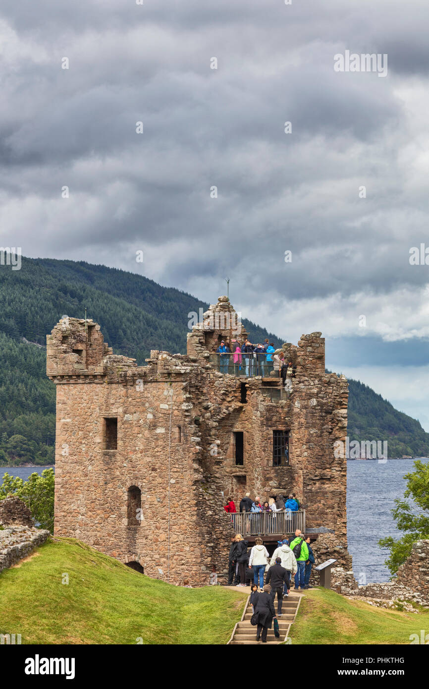 Grant Tower, Urquhart castle, Loch Ness, Inverness-shire, Scotland, UK ...