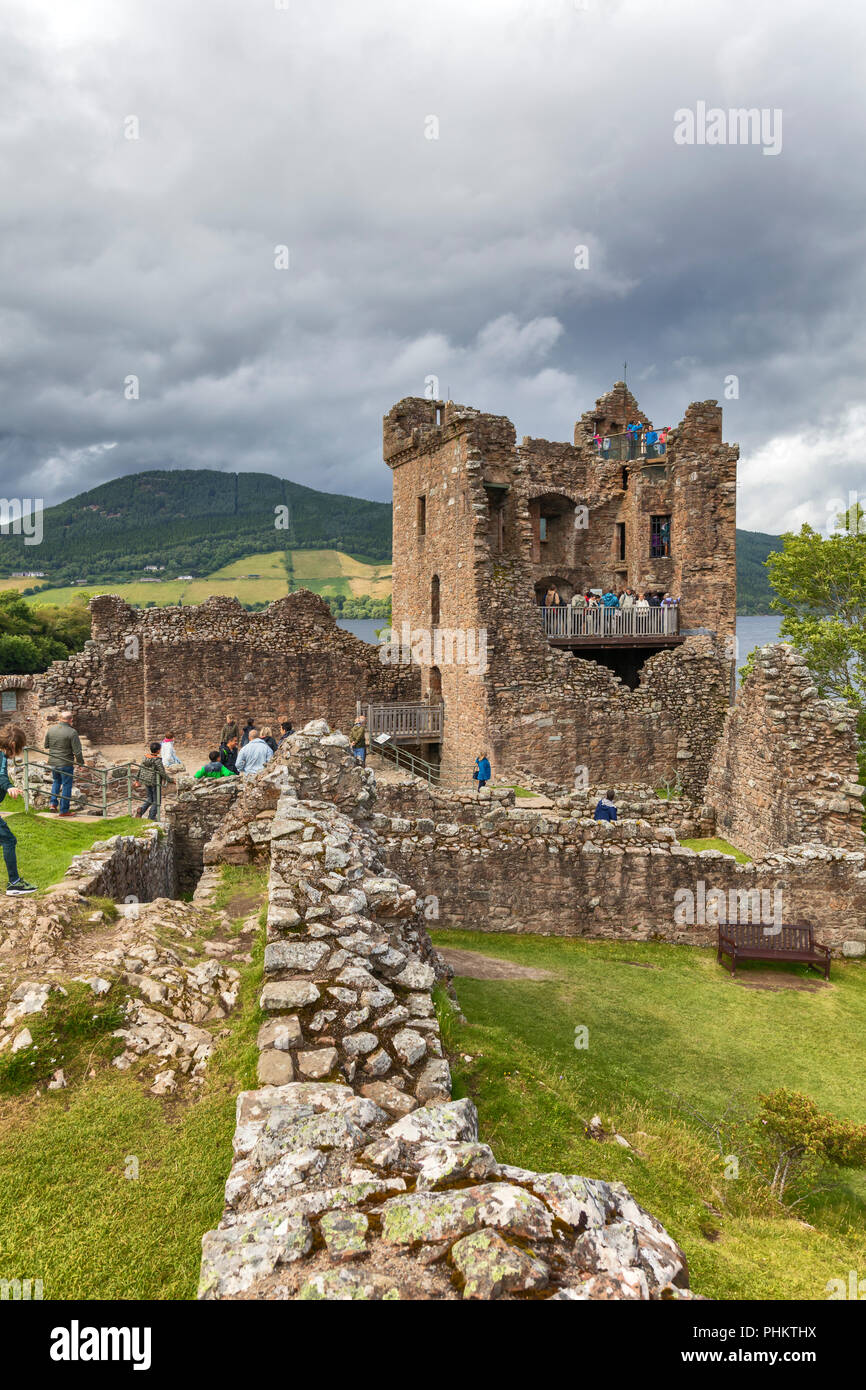 Grant Tower, Urquhart castle, Loch Ness, Inverness-shire, Scotland, UK ...