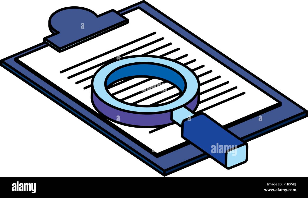 checklist clipboard with magnifying glass vector illustration design ...