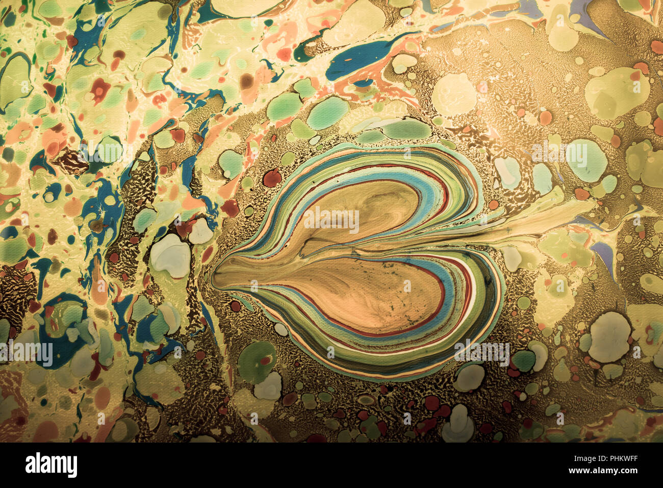 Traditional Ottoman Turkish marbling art patterns as abstract ...