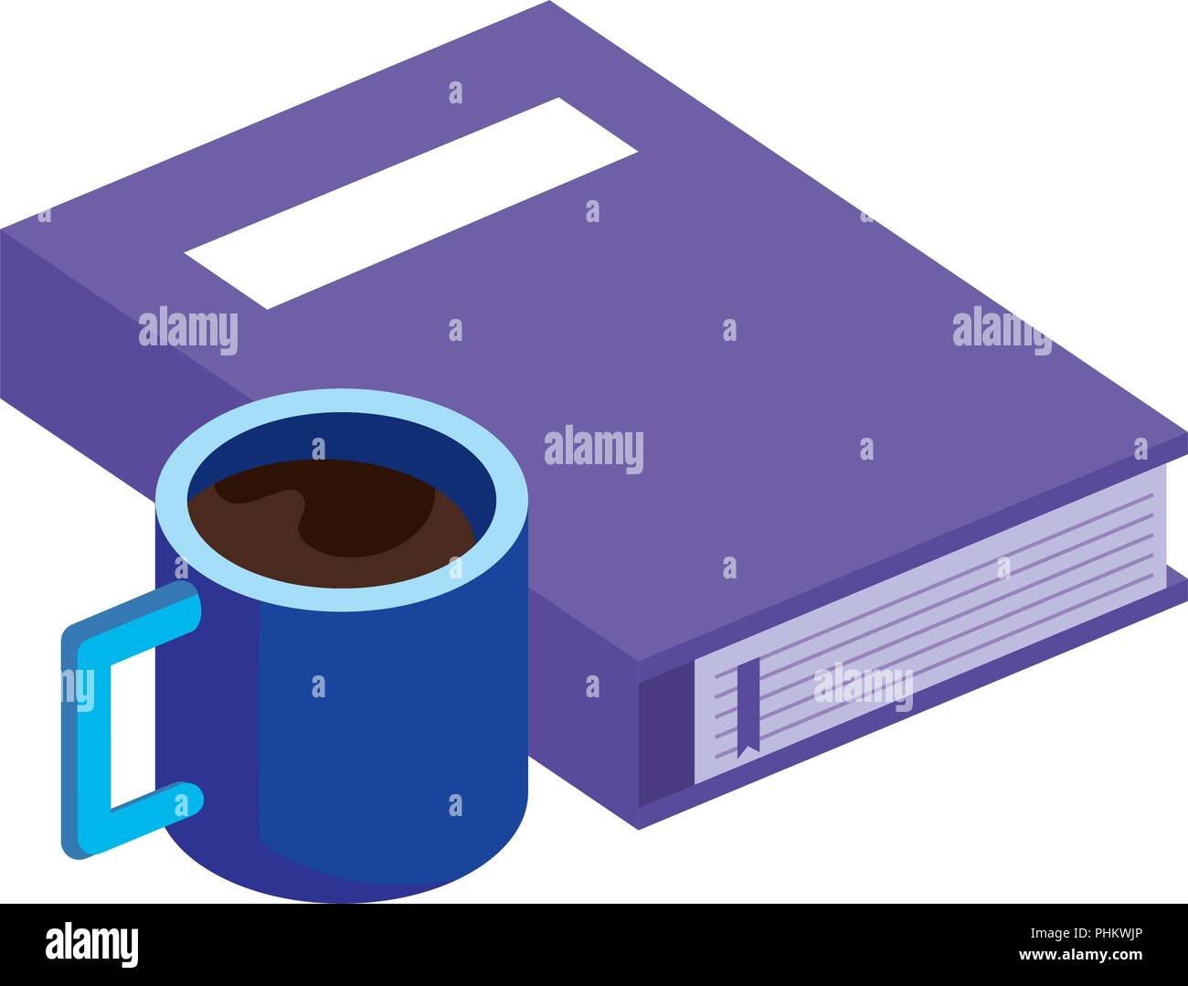 text book with coffee cup vector illustration design Stock Vector Image ...