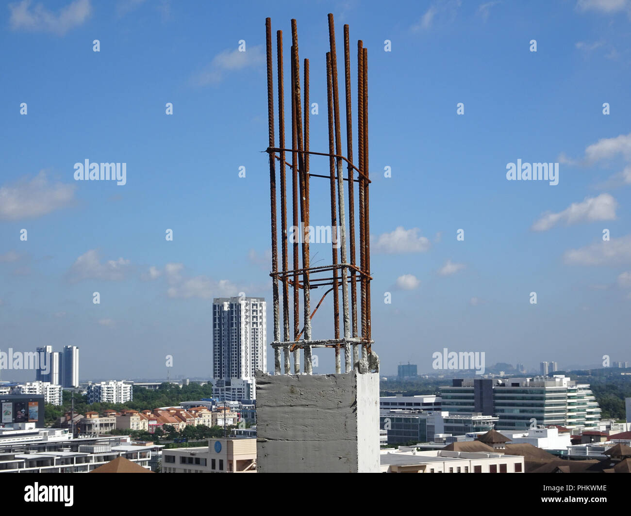 Reinforcement concrete column as part of building structure at the ...