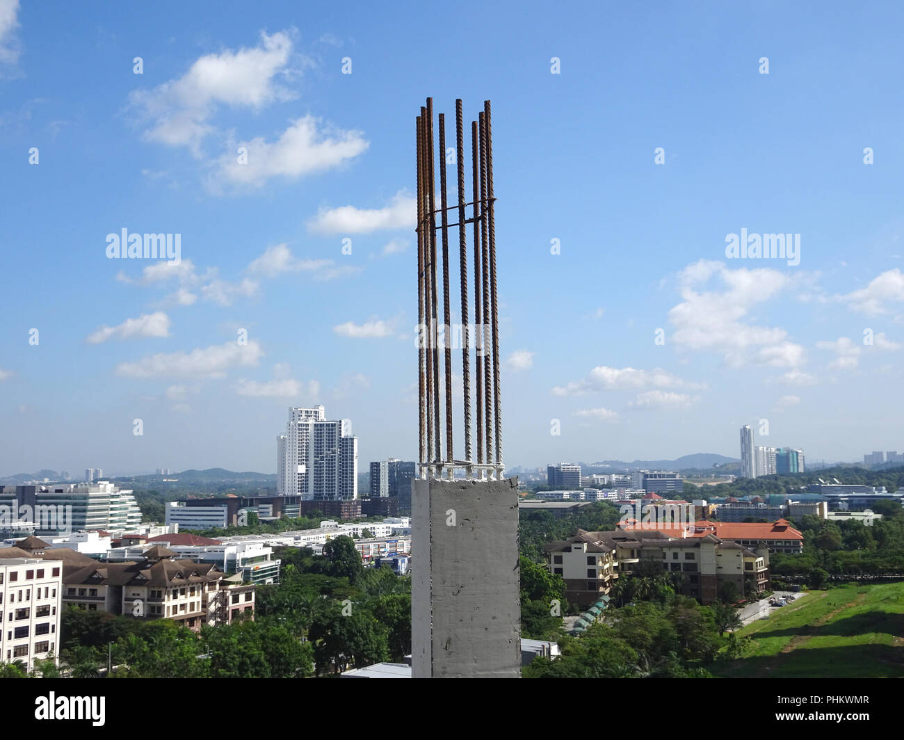Reinforcement concrete column as part of building structure at the ...