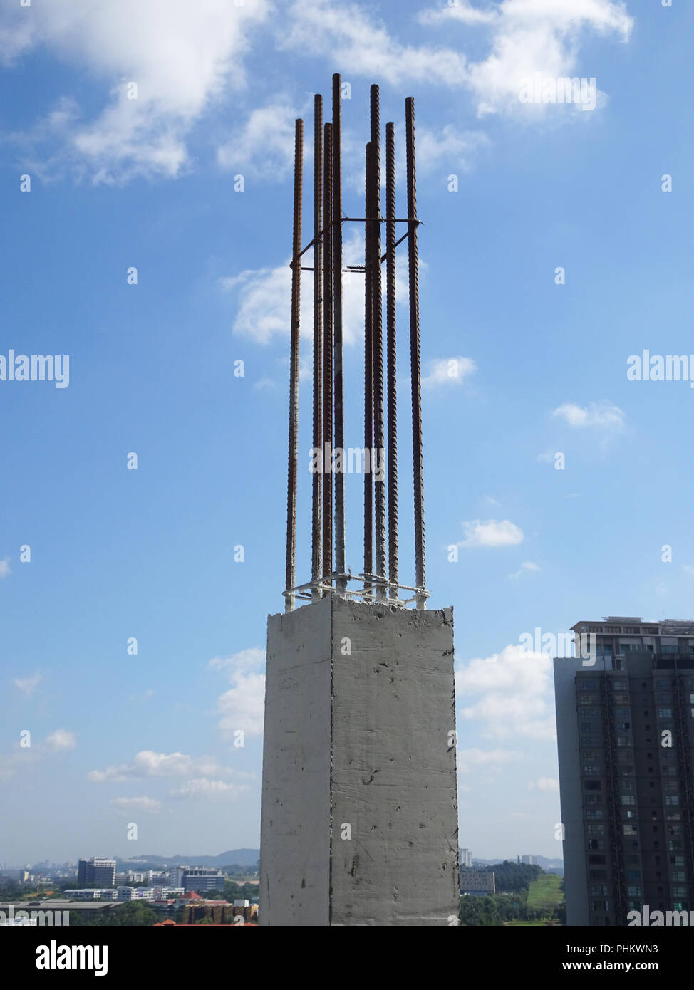 Reinforcement concrete column as part of building structure at the ...