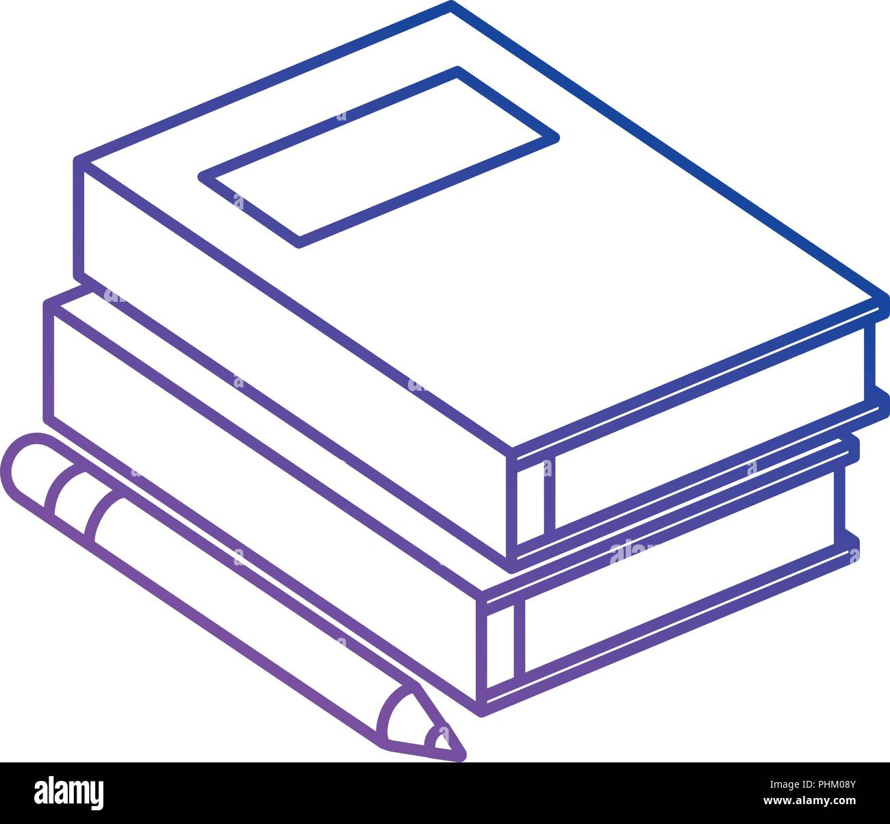 pile text books with pencil vector illustration design Stock Vector ...