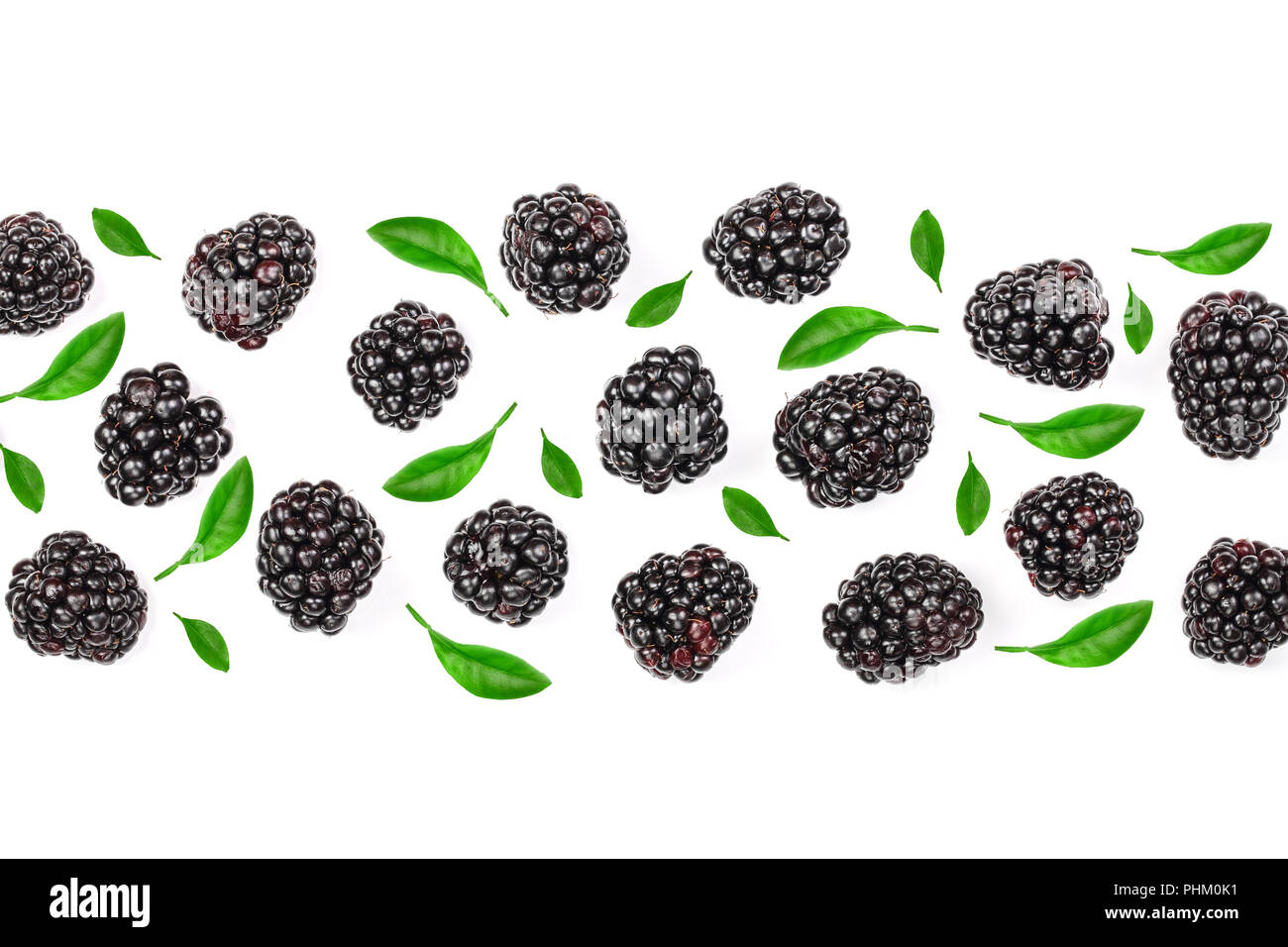 Fresh blackberry isolated on white background with copy space for your ...