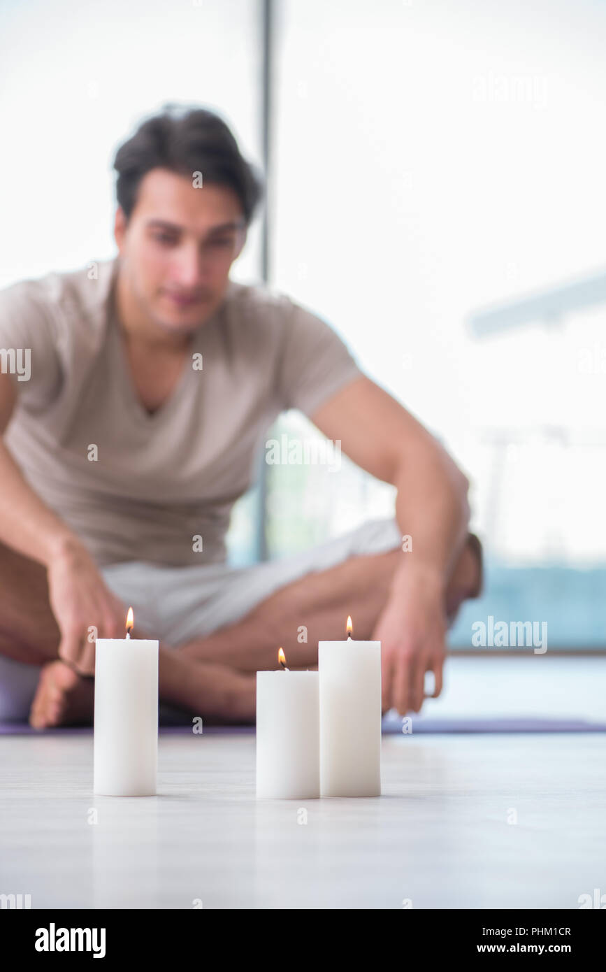 Young handsome man in spa healthcare concept Stock Photo - Alamy