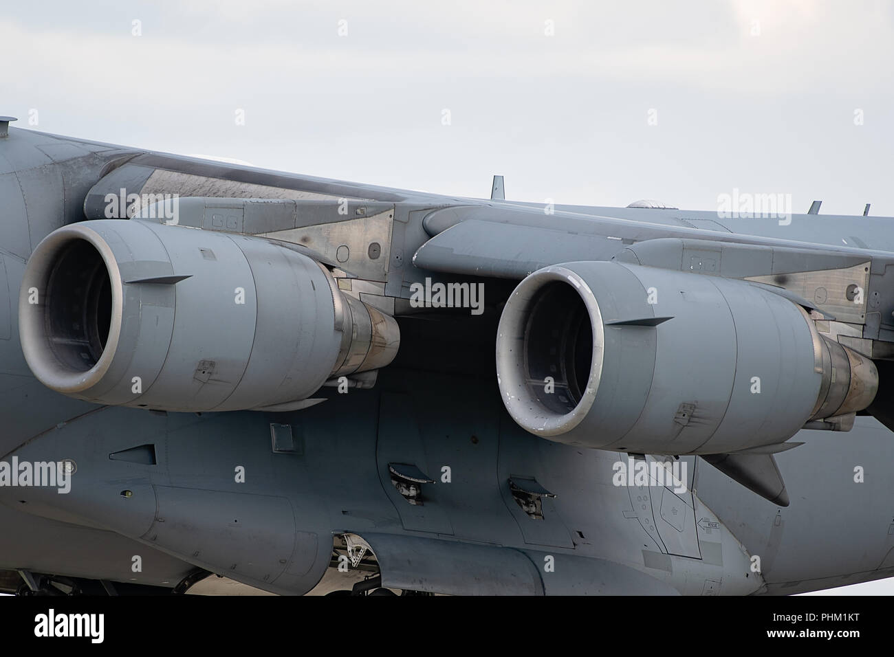 Oshkosh, WI - 28 July 2018: A close up shot of the C-17 Globemaster ...