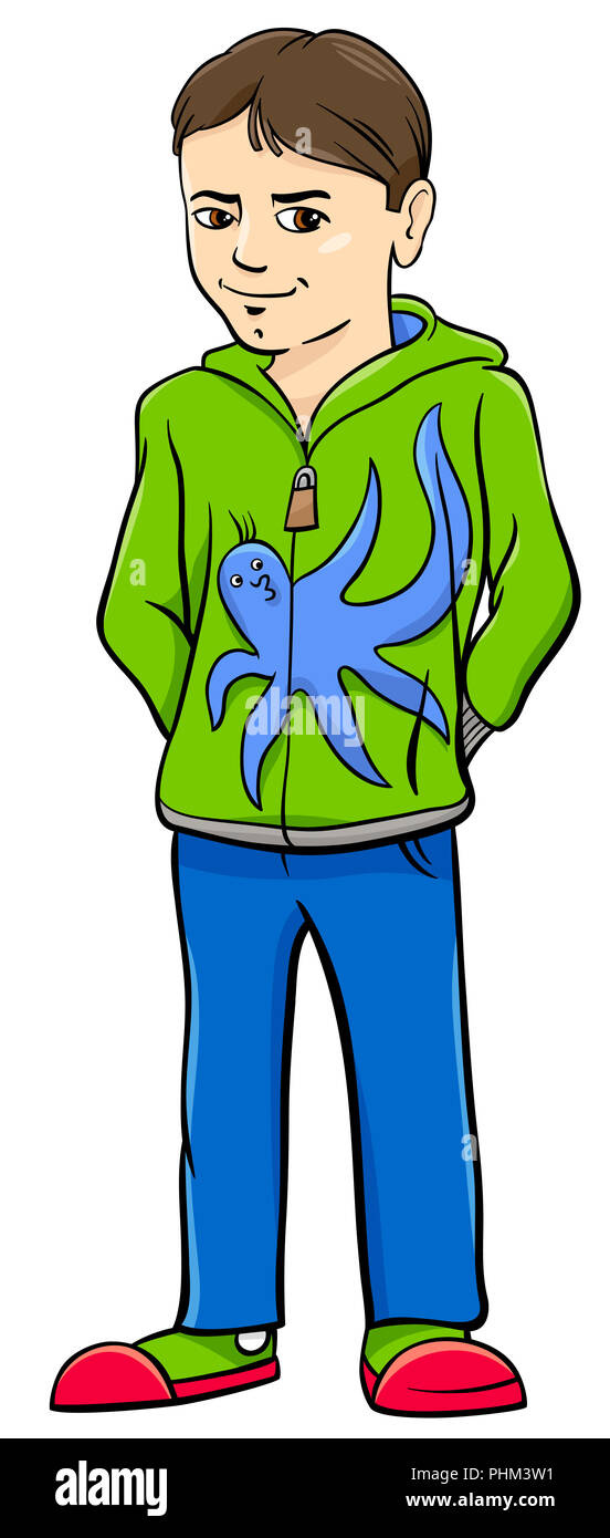 kid boy character cartoon illustration Stock Photo - Alamy