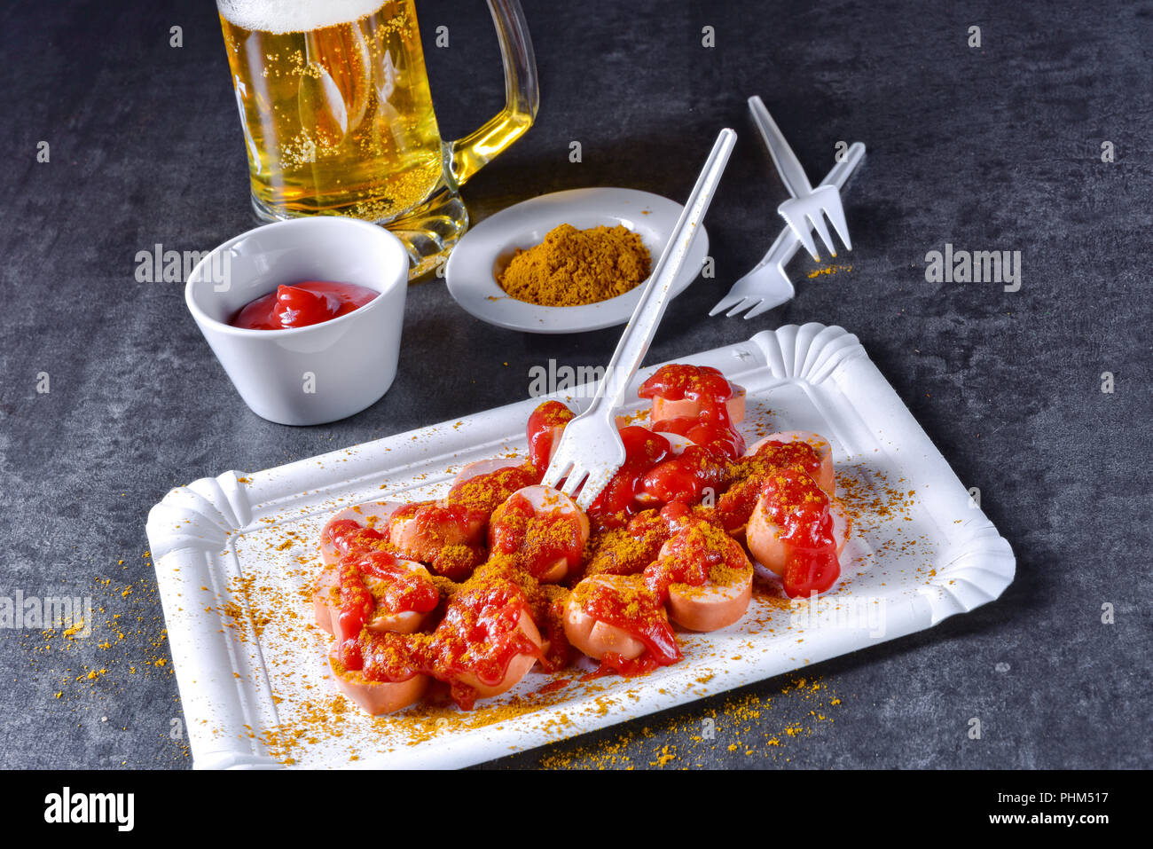 curry bockwurst with beer Stock Photo - Alamy
