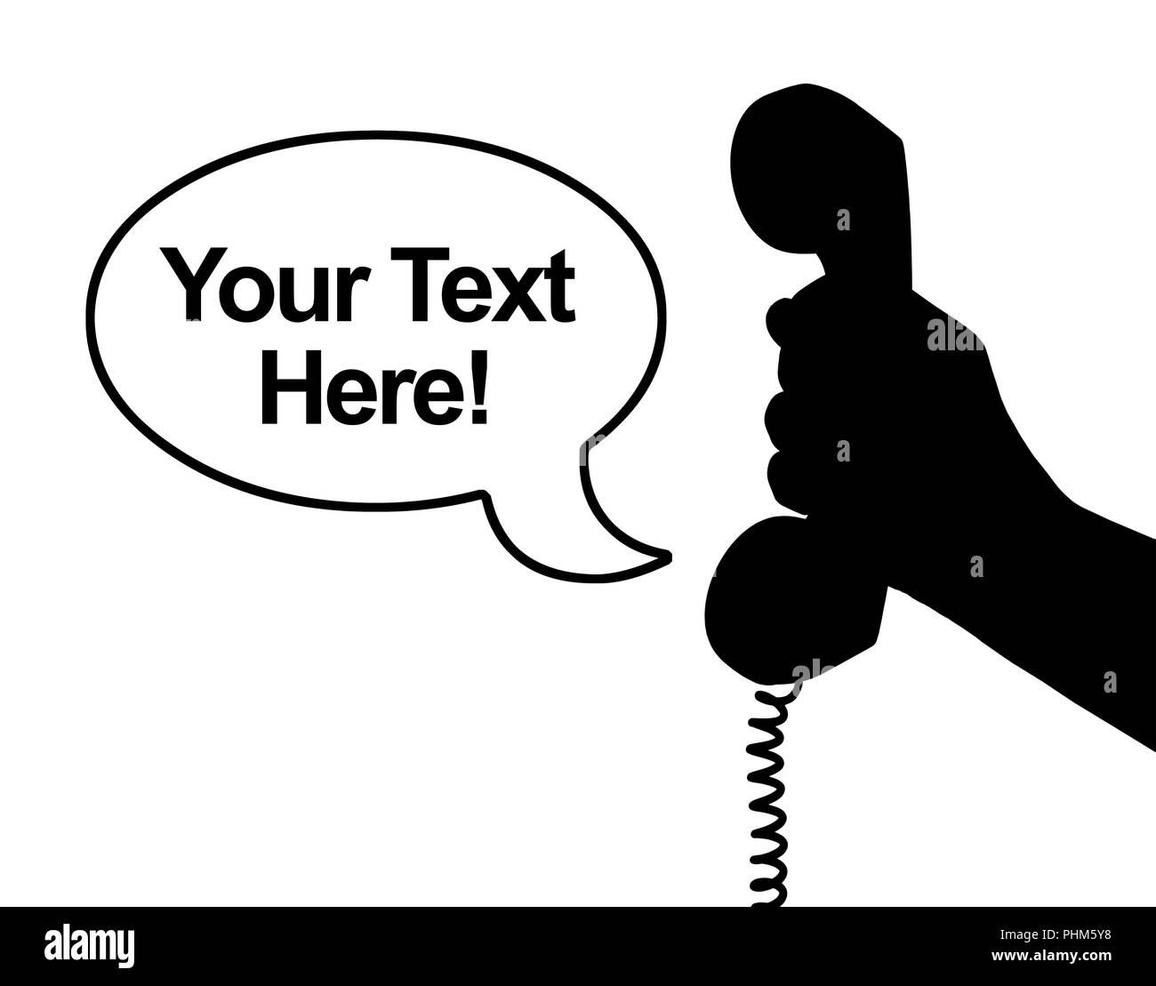 Old telephone in hand Black and White Stock Photos & Images - Alamy