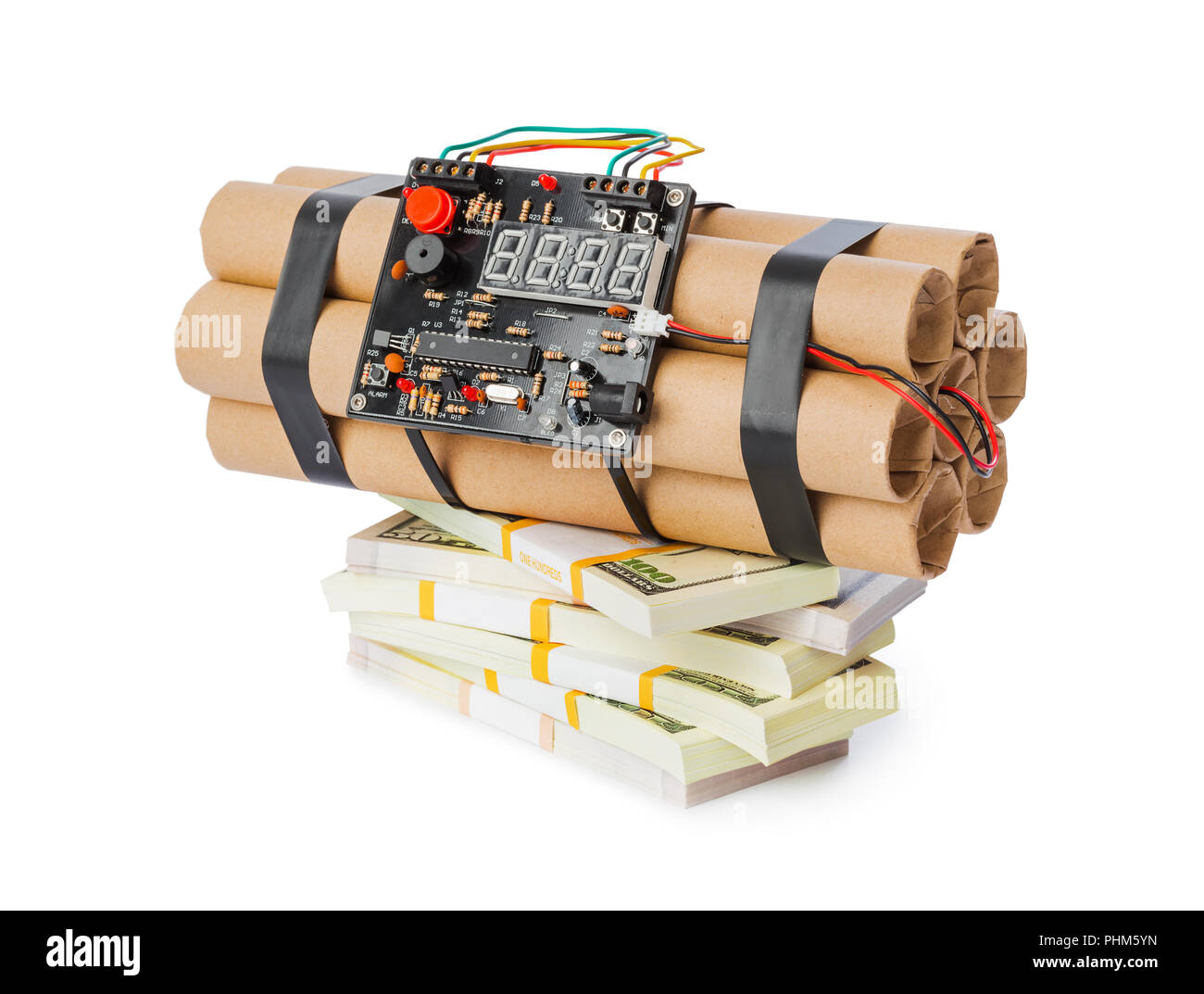 Dynamite bomb and money Stock Photo - Alamy